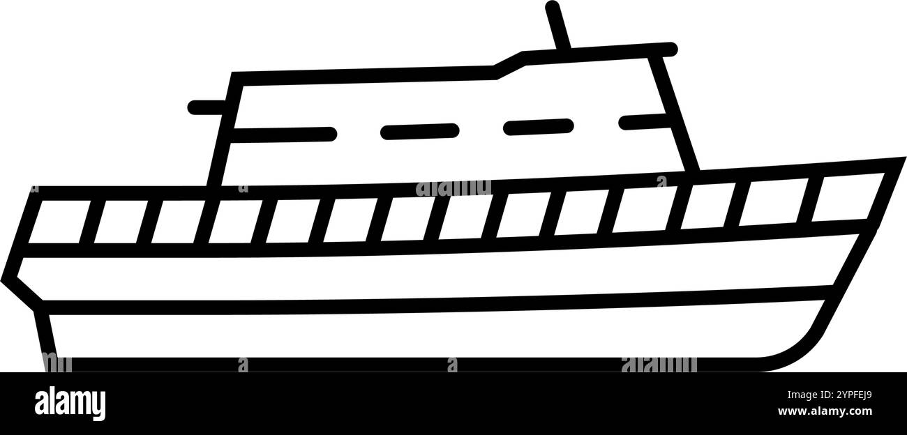 ferry ship line icon vector illustration Stock Vector Image & Art - Alamy