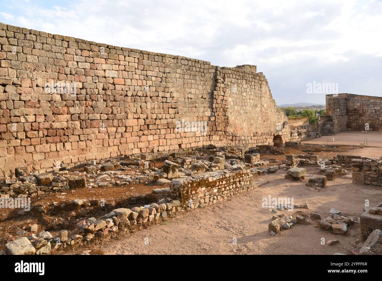 Remains of the Alcazaba or ancient Arabic fortress in Merida (Spain ...