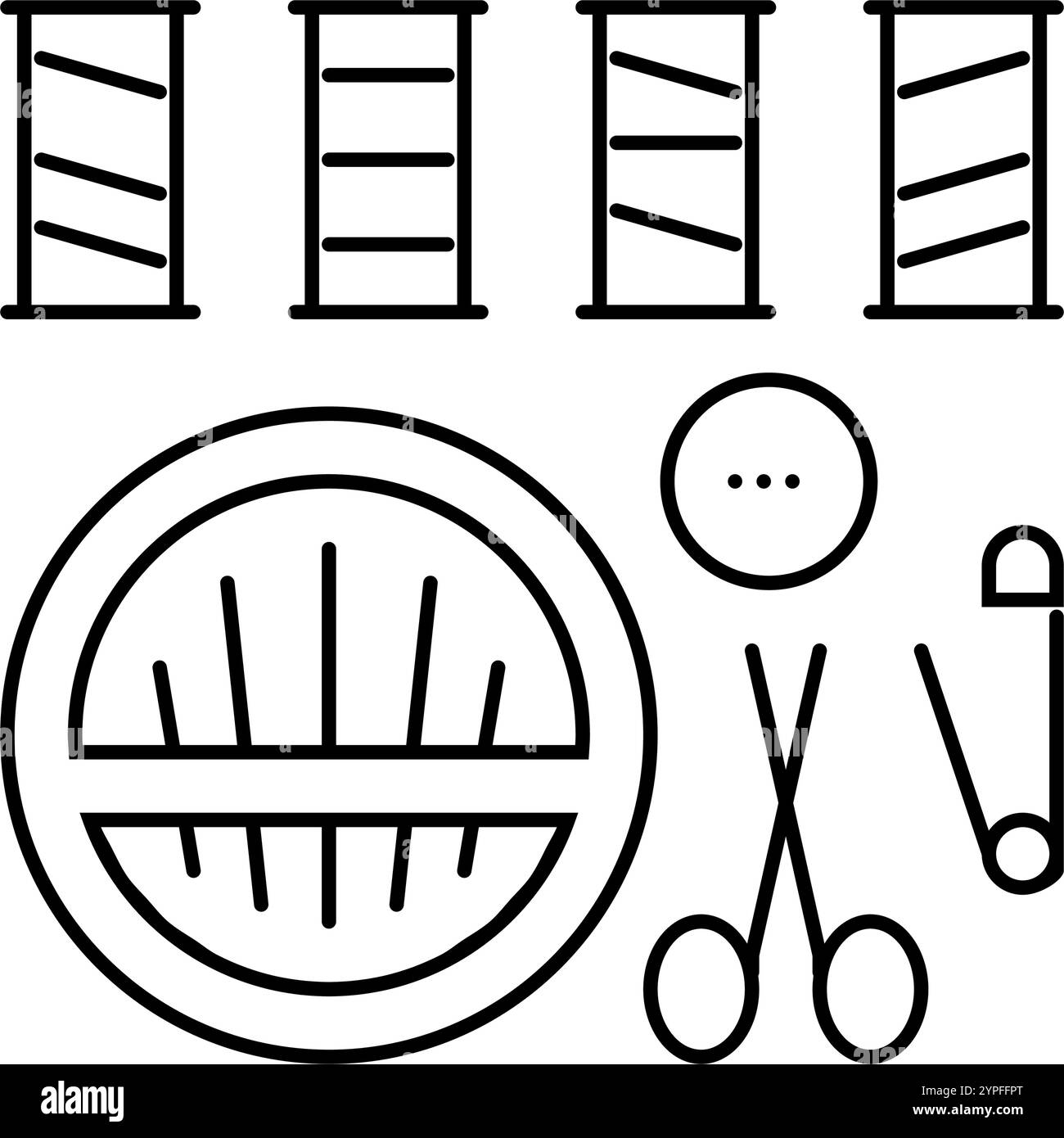 clothing repair kit clothes care line icon vector illustration Stock ...