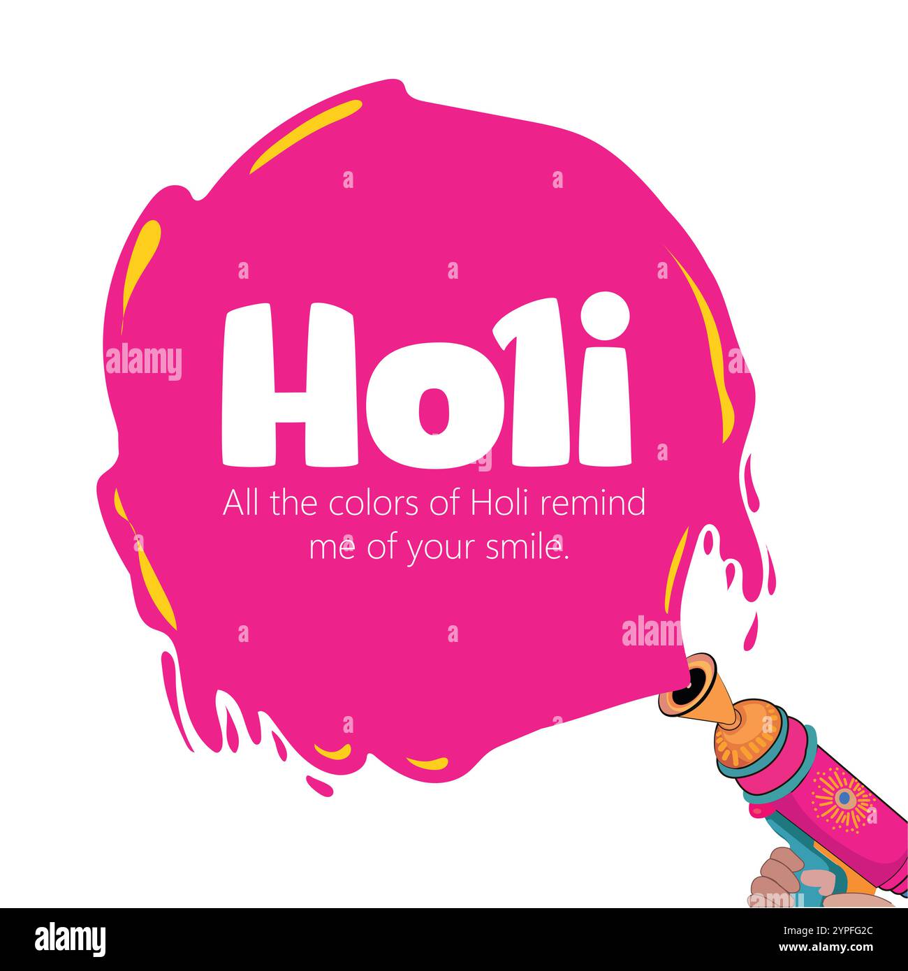 Celebrate the joy of Holi with this vibrant image featuring colorful paint and a festive water ...