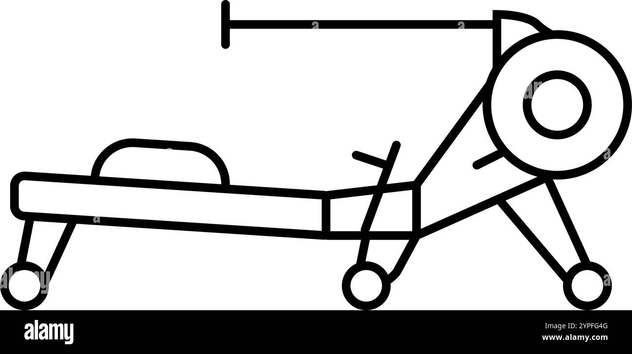 rowing machine fitness tool line icon vector illustration Stock Vector ...