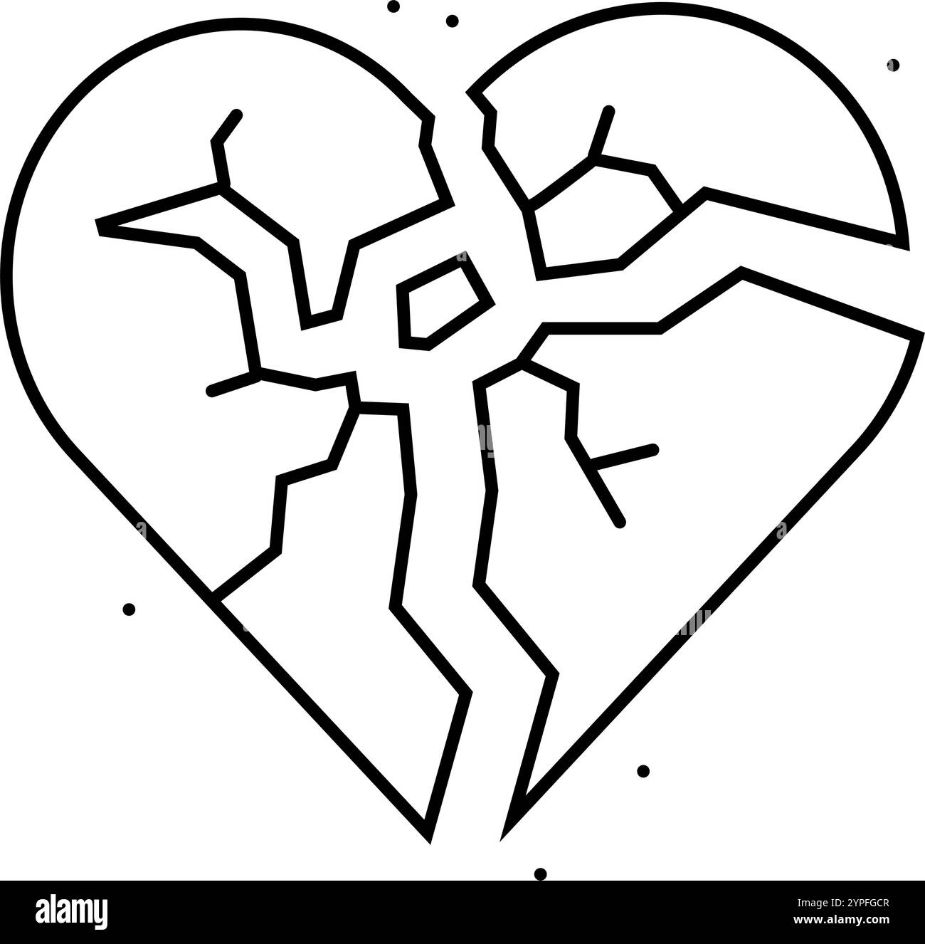 broken heart fracture line icon vector illustration Stock Vector Image ...