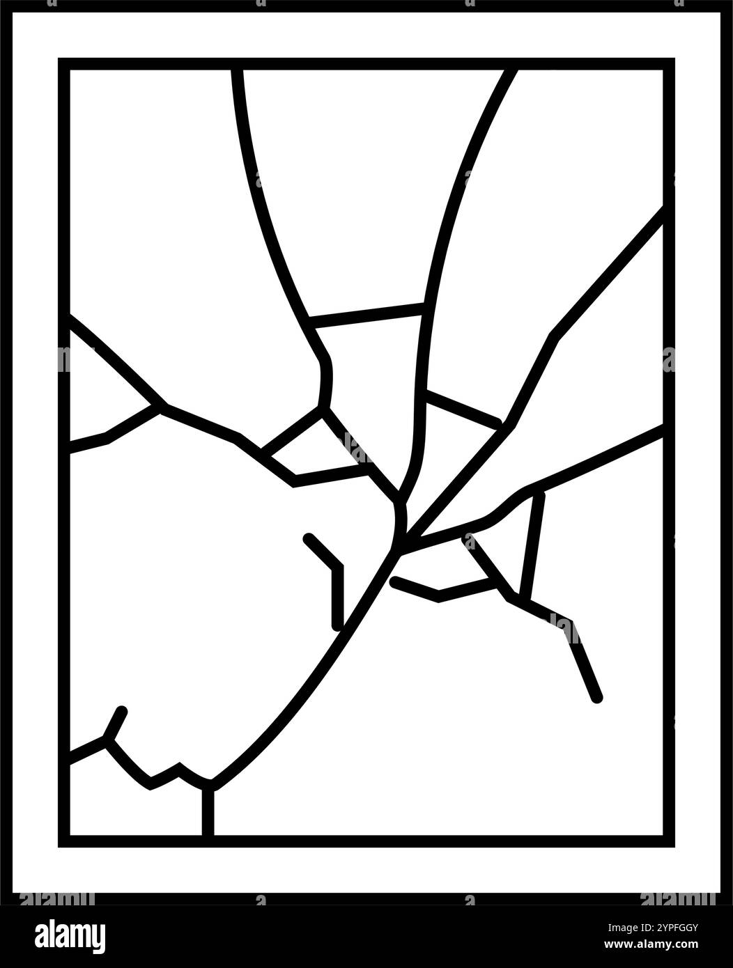 shattered mirror fracture line icon vector illustration Stock Vector ...