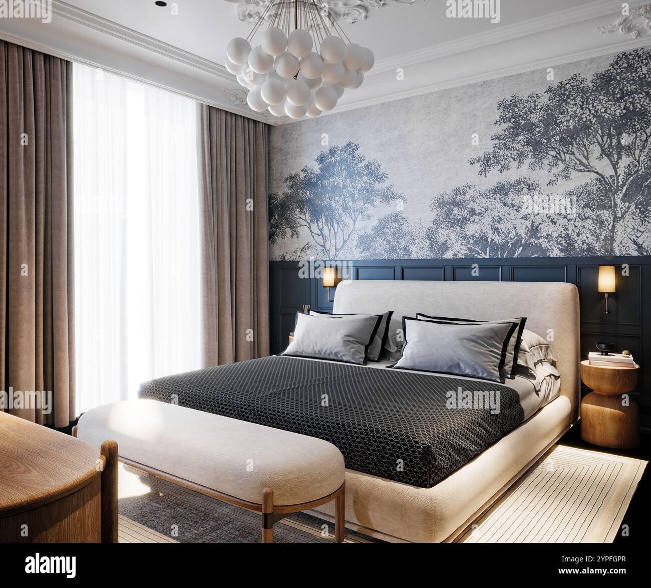 3d render hotel room Stock Photo - Alamy