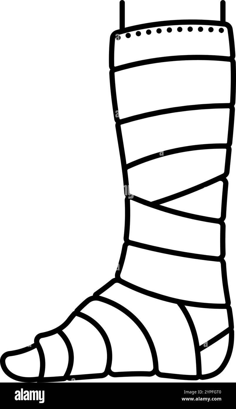 leg cast fracture injury line icon vector illustration Stock Vector ...