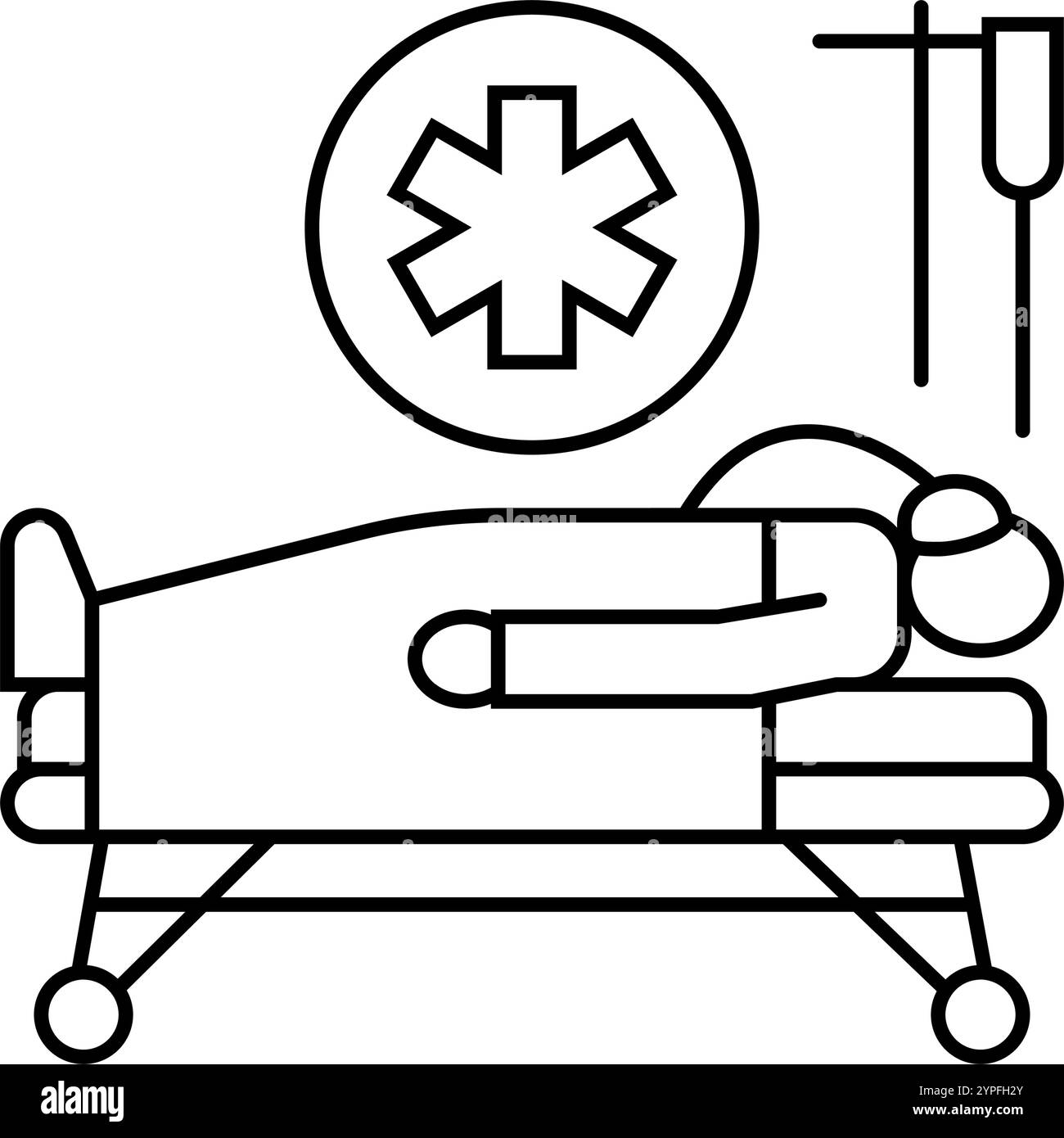plaster cast scissors fracture injury line icon vector illustration ...