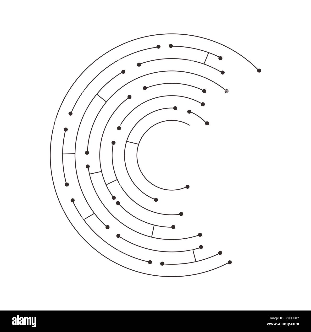 Circuit radial board line microchip, software. Integrated motherboard, connections. Innovative ...