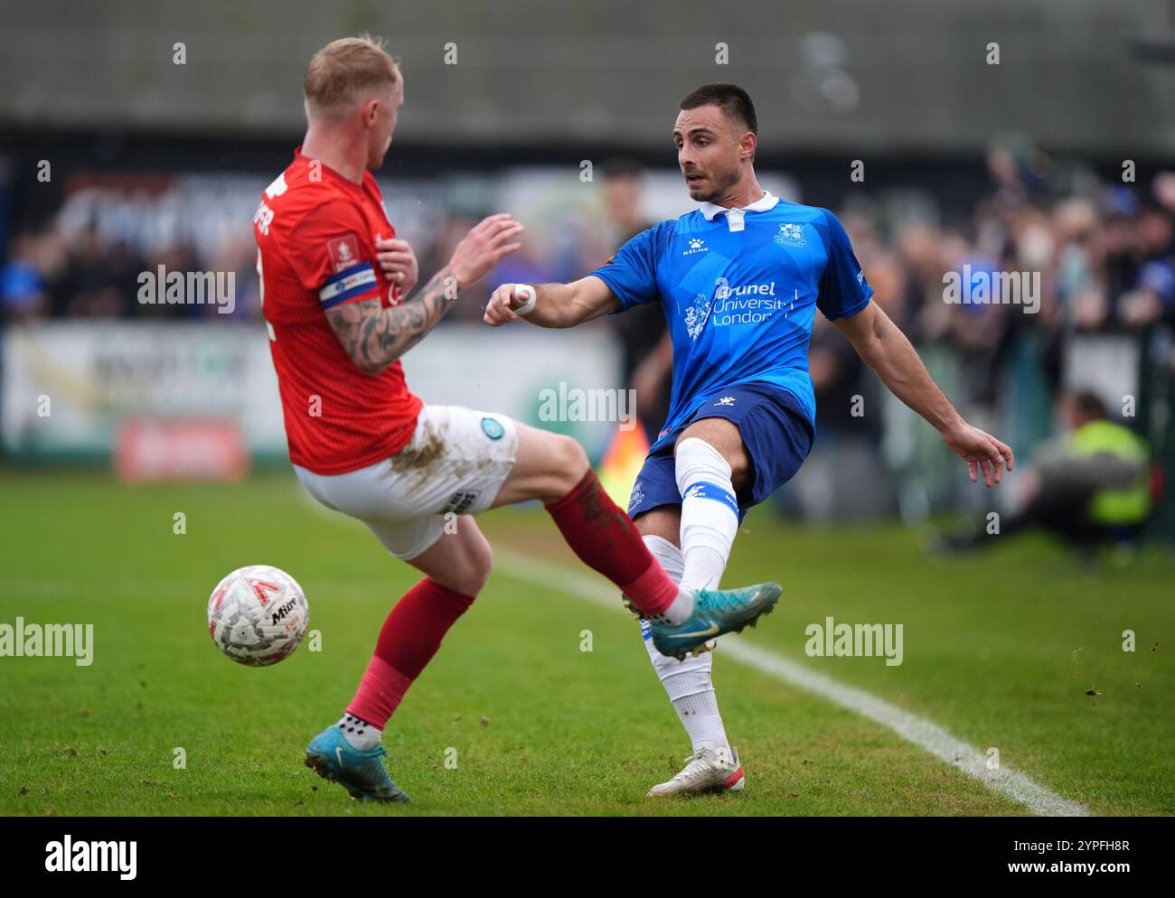 Wealdstone's Anthony Georgiou (right) and Wycombe Wanderers' Jack ...
