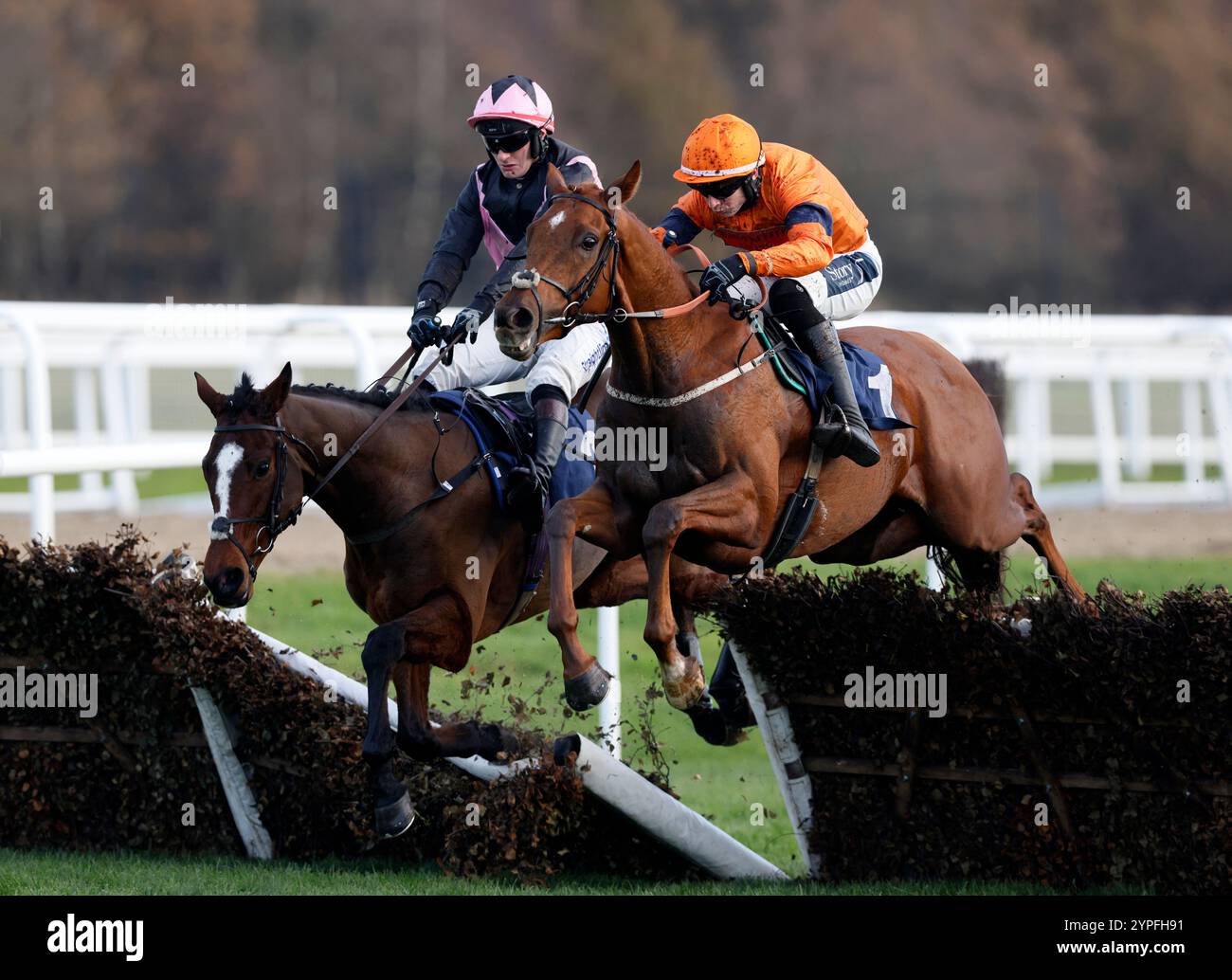 Inappropriate ridden by Conor O'Farrell (right) clear the last before ...