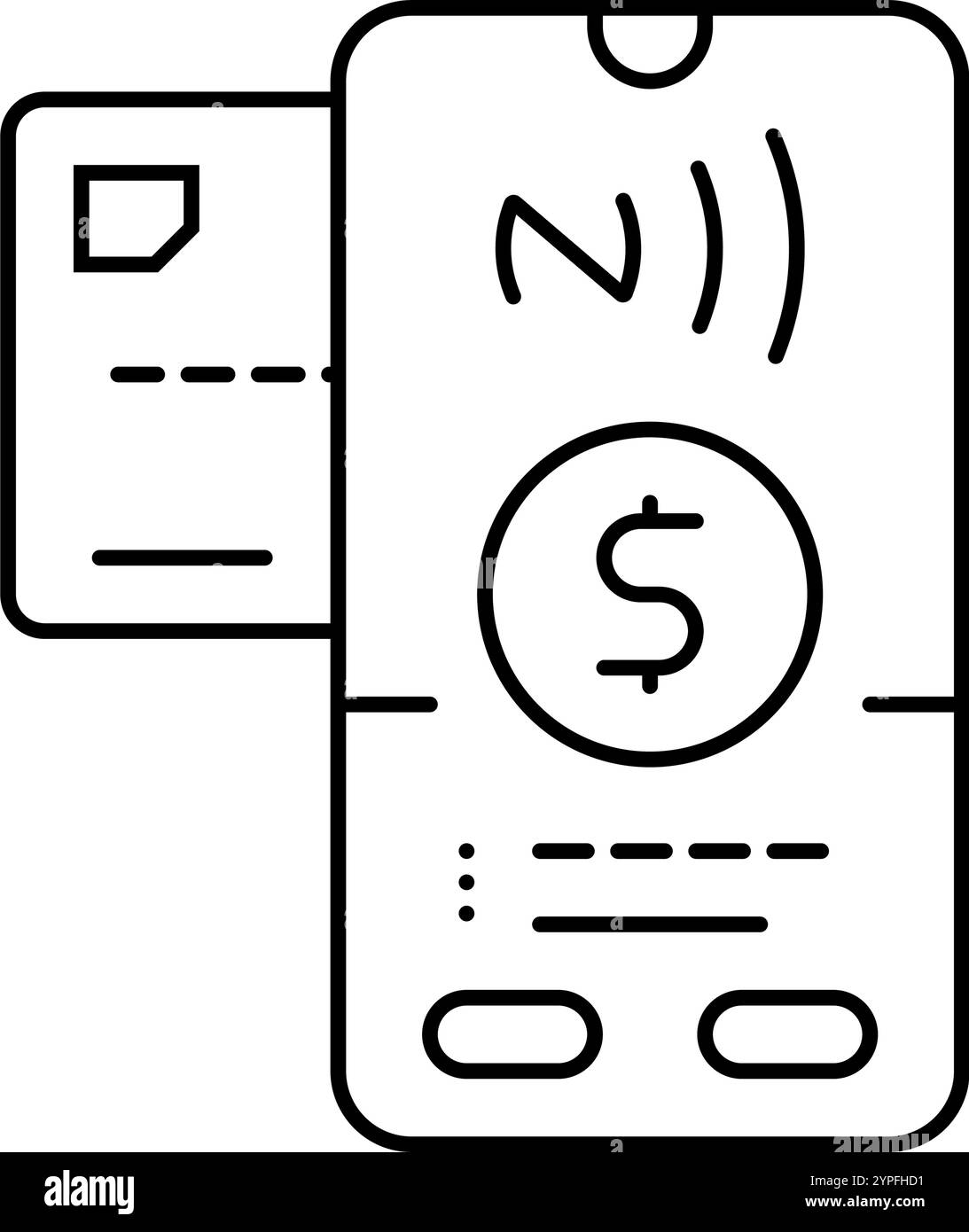 phone tapping card nfc technology line icon vector illustration Stock ...