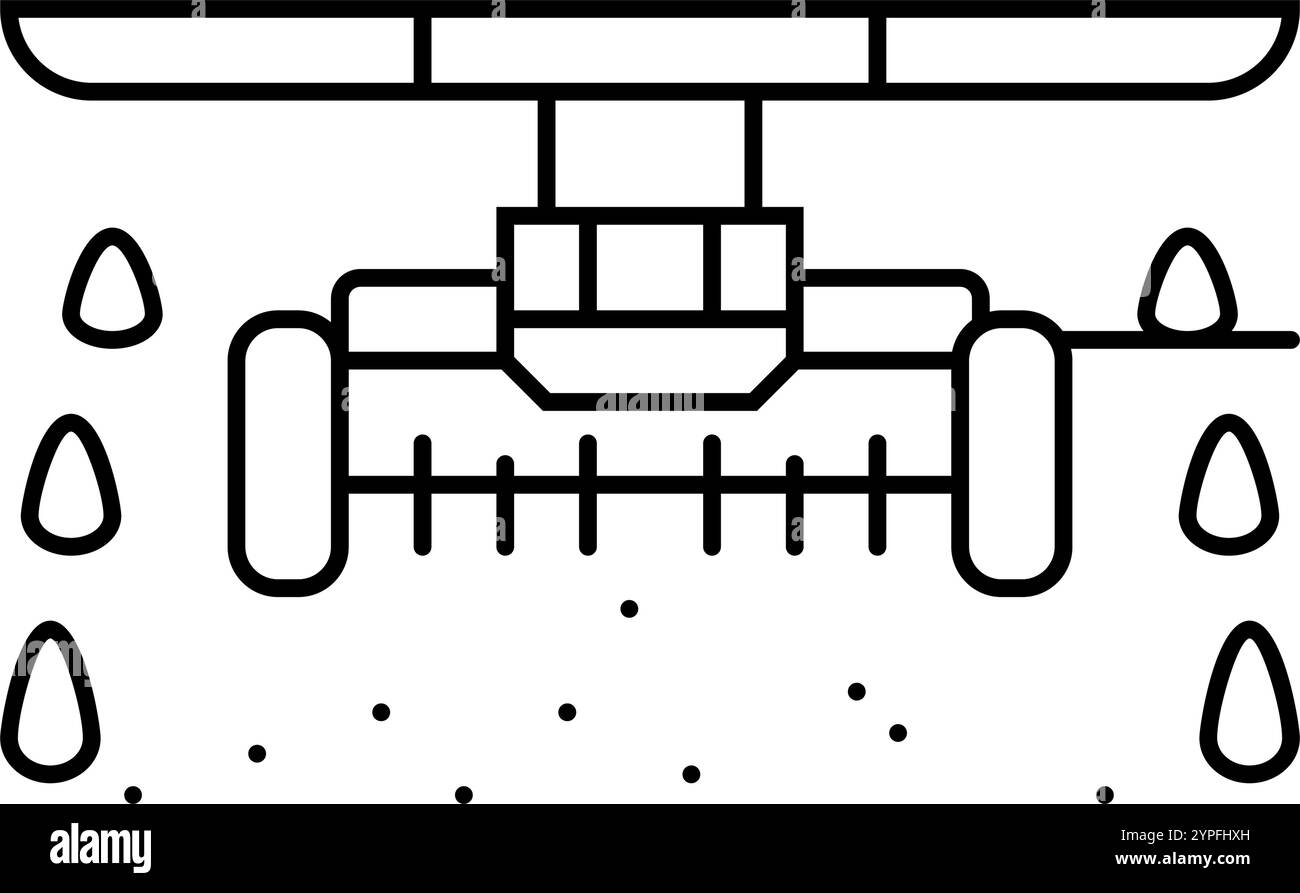 weeding robot harvests line icon vector illustration Stock Vector Image ...