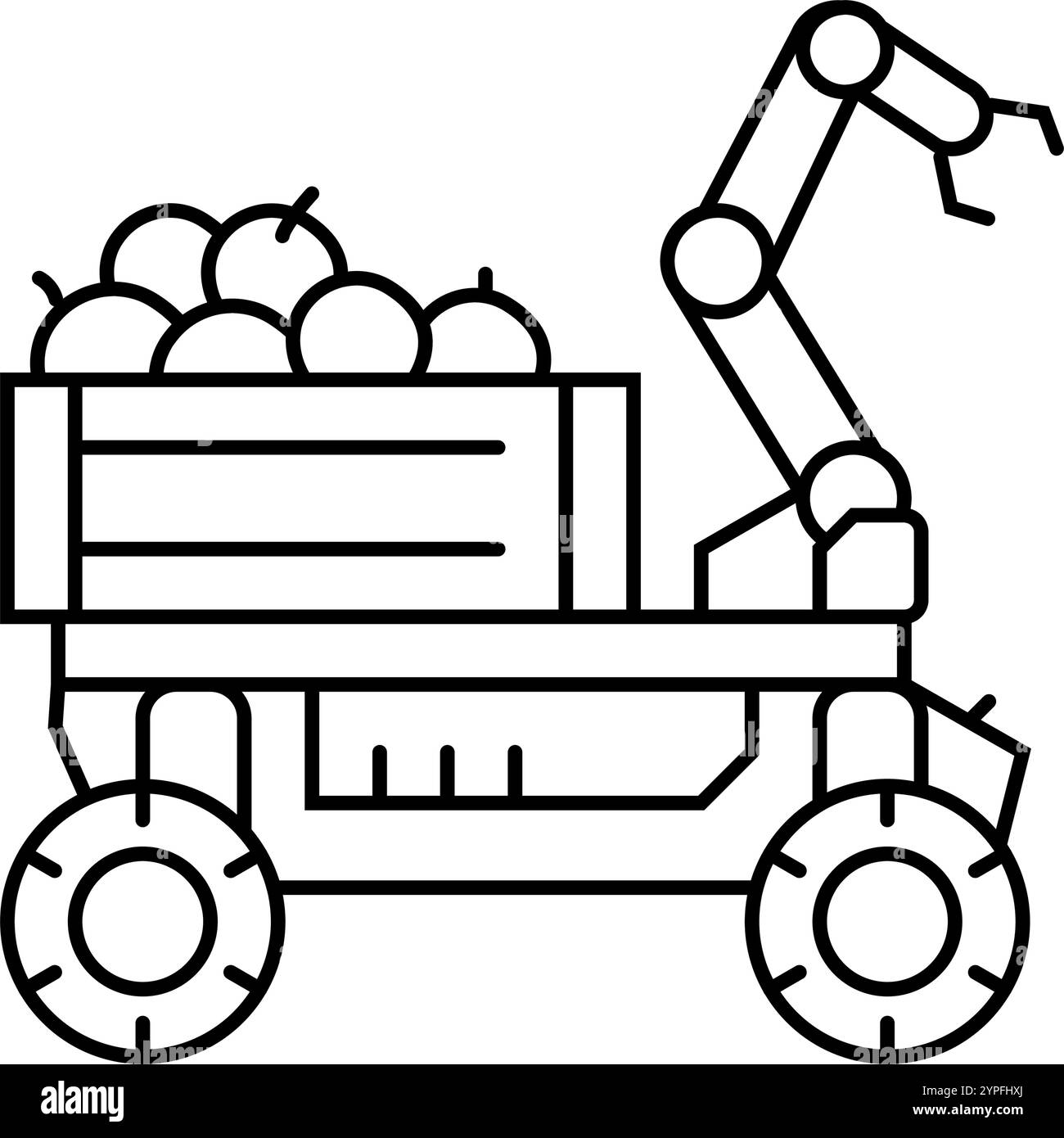 fruit picker robot harvests line icon vector illustration Stock Vector ...