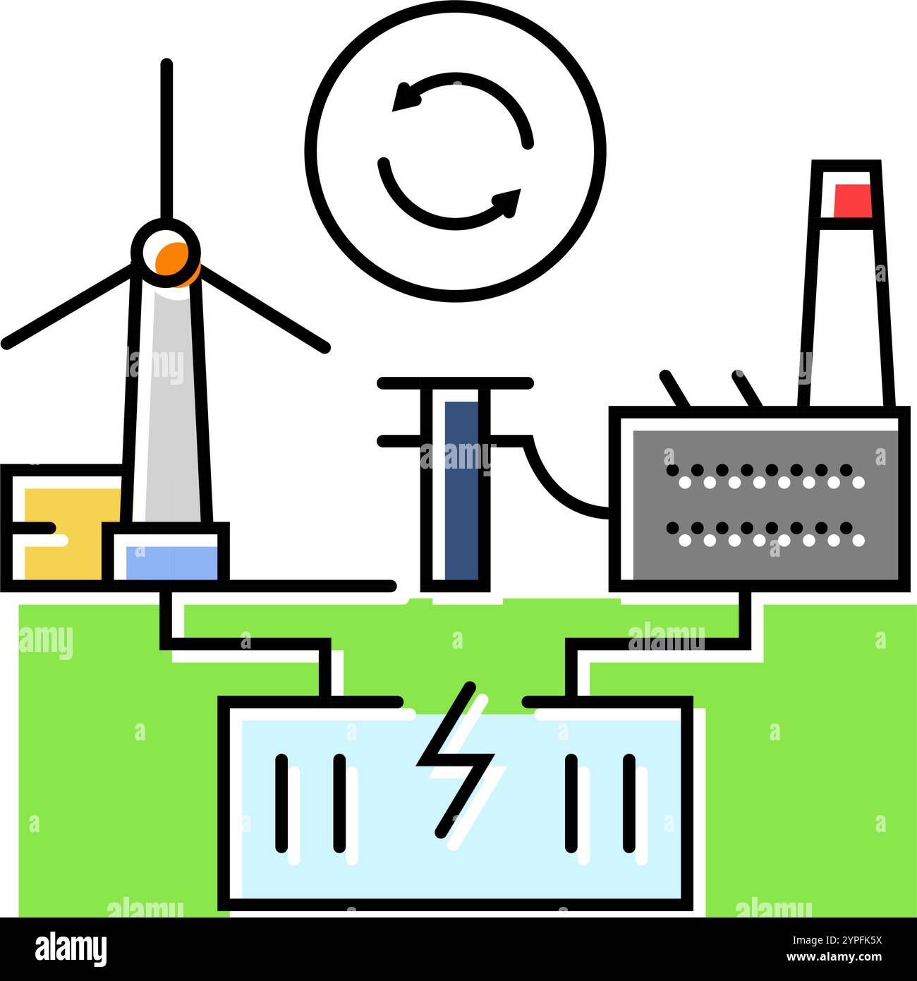 hybrid storage system color icon vector illustration Stock Vector Image ...