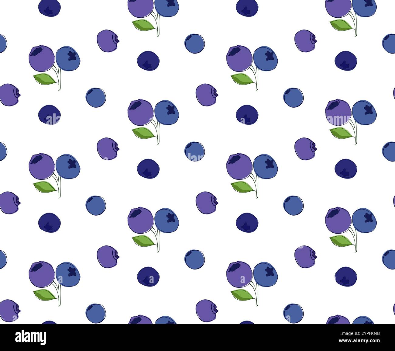 Blueberry vector seamless pattern. Natural fresh ripe tasty blueberries ...