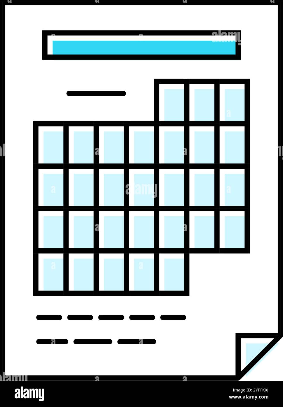 calendar grid list color icon vector illustration Stock Vector Image ...