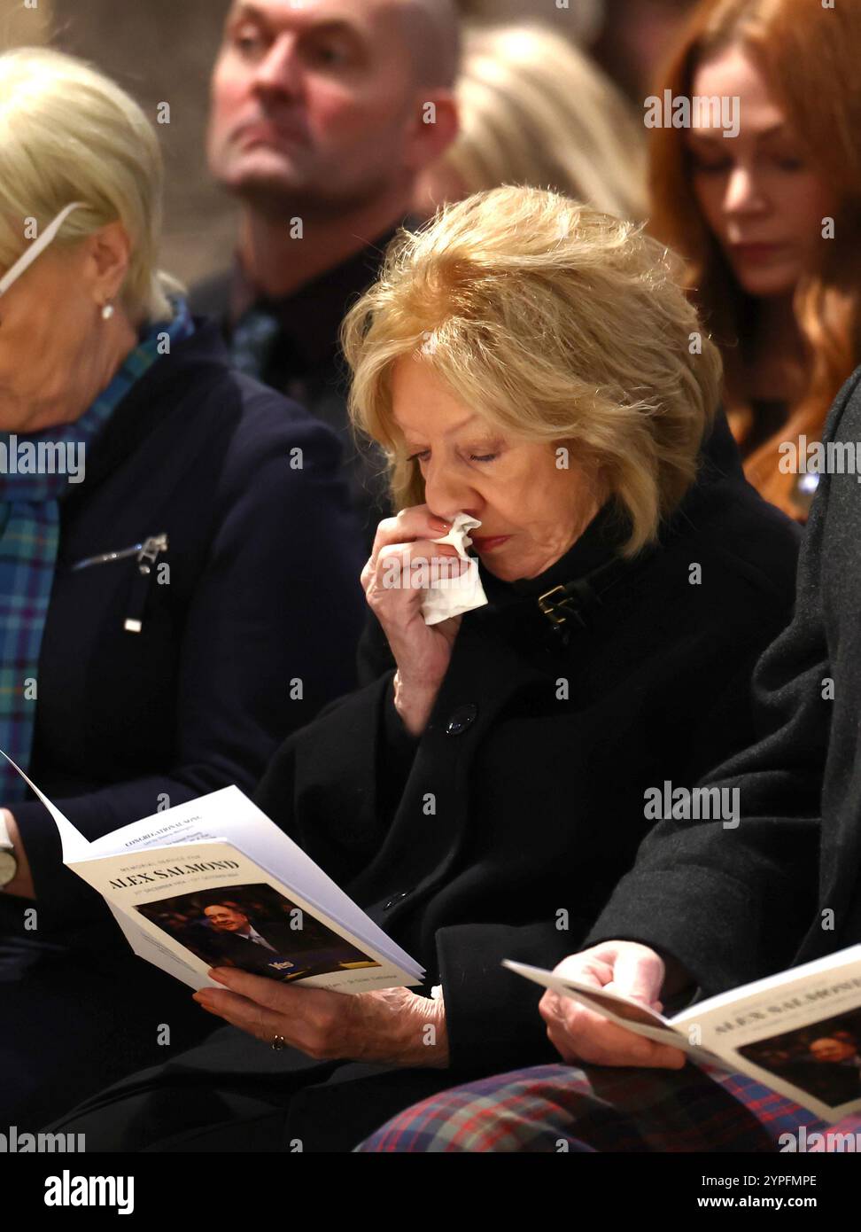 Alex Salmond's wife Moira (centre) at St Giles Cathedral in Edinburgh ...