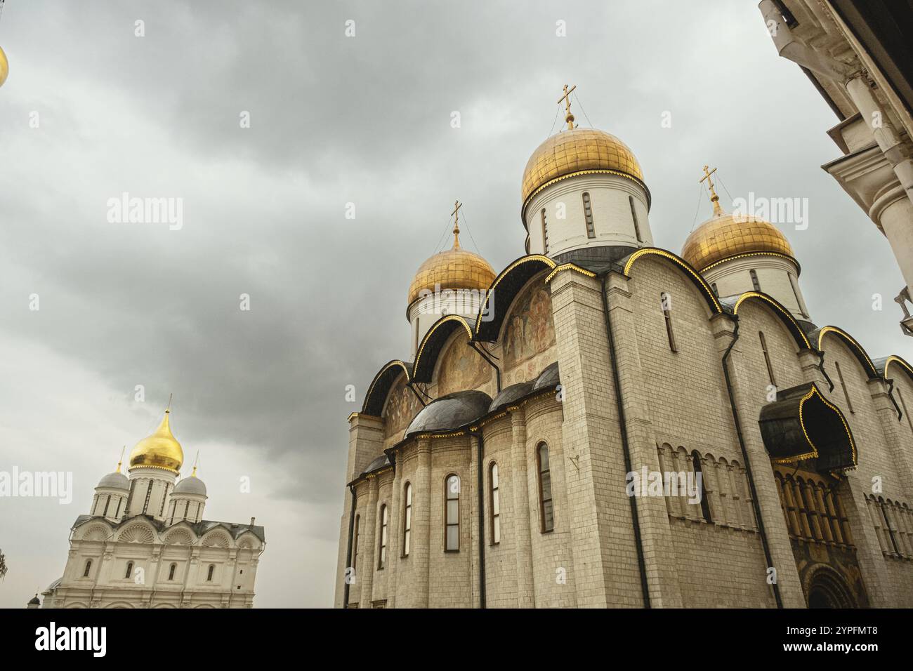 Moscow, Russia - Aug 23 2024: Photo of the golden domes of churches ...