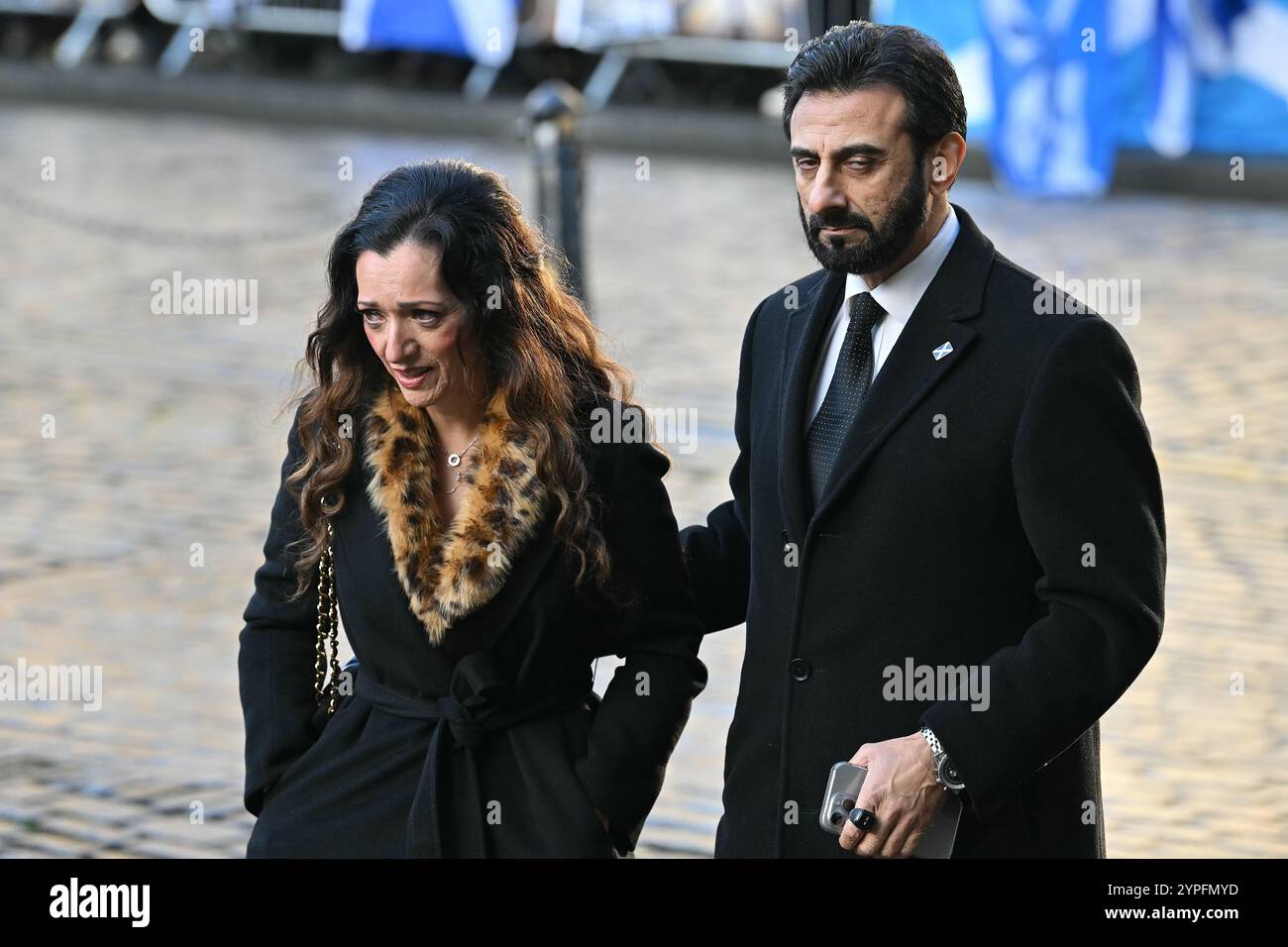Alba party Chair, Tasmina Ahmed-Sheikh, and her partner Zulfiqar Sheikh ...