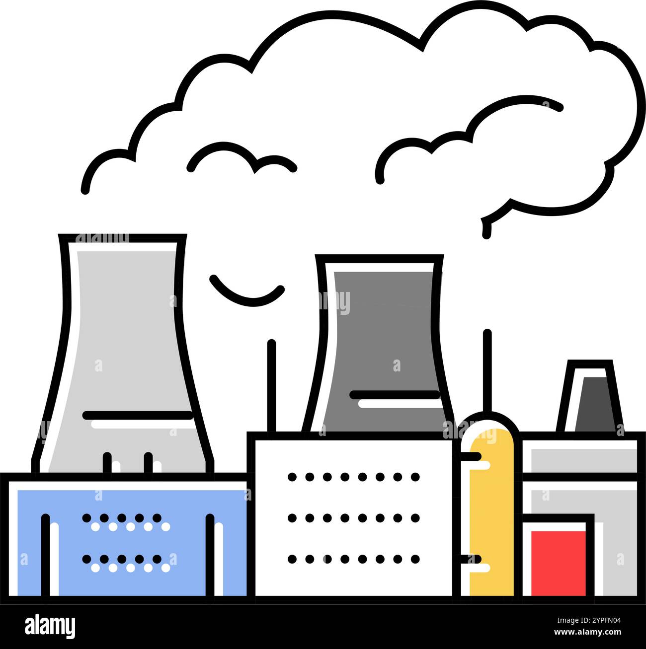 power plant nuclear energy color icon vector illustration Stock Vector ...
