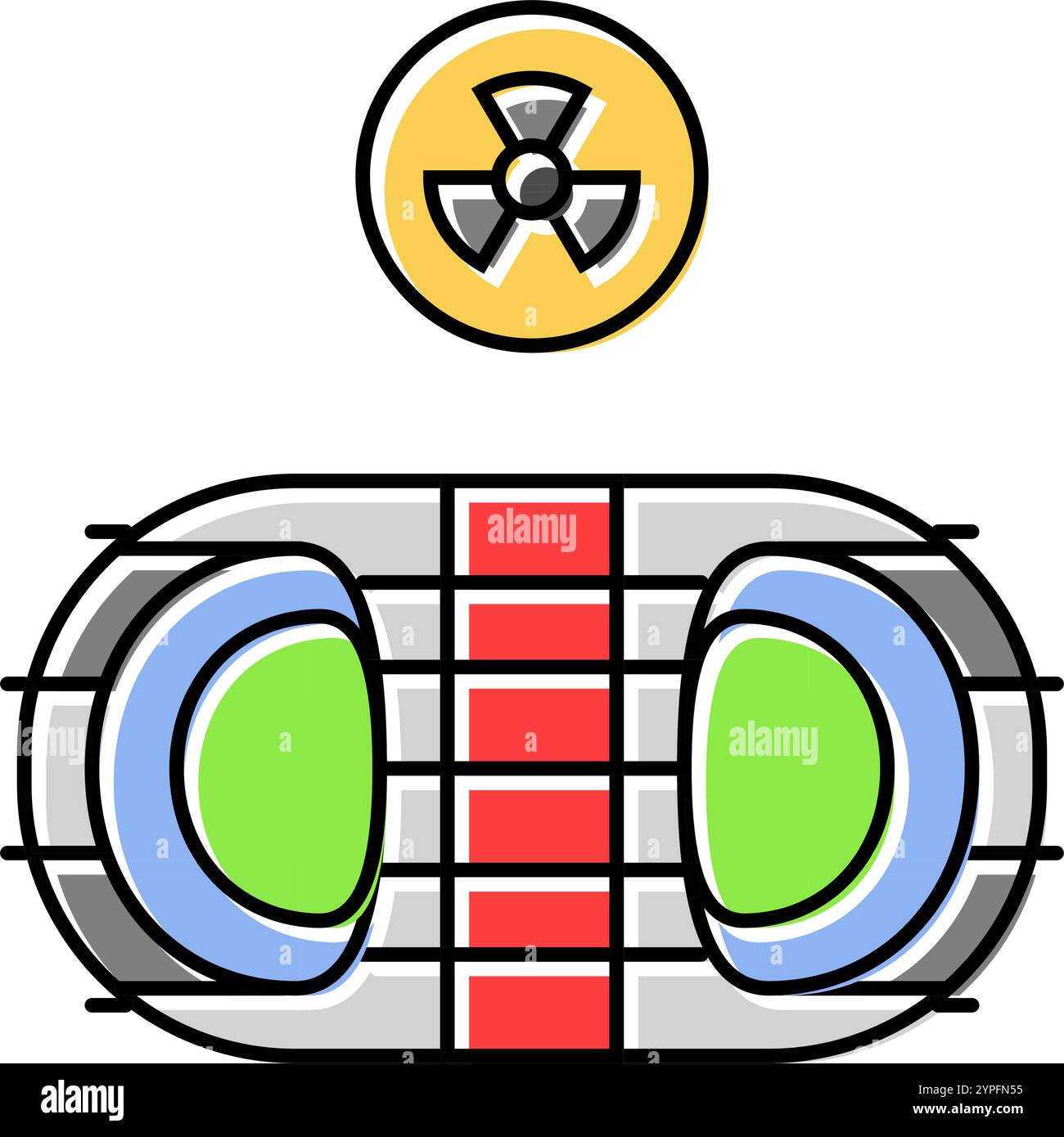 fusion experiment nuclear energy color icon vector illustration Stock ...