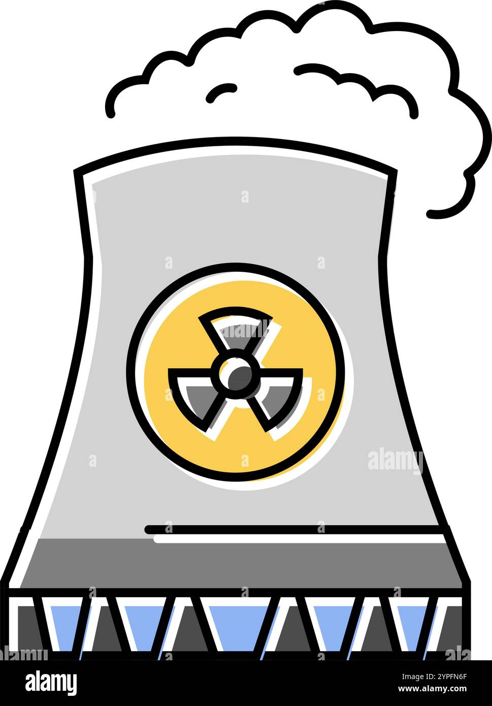 cooling tower nuclear energy color icon vector illustration Stock ...