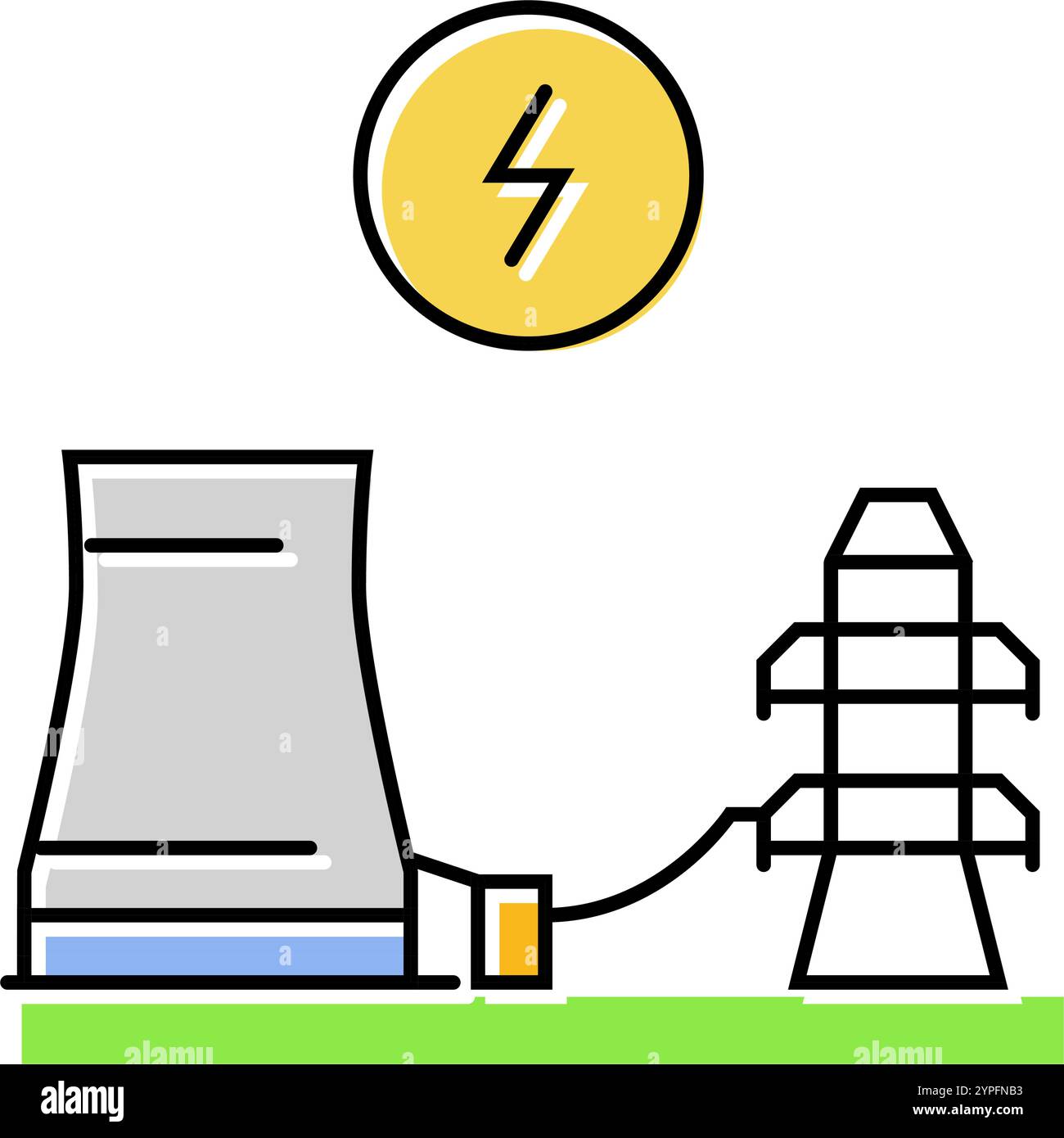 power grid nuclear energy color icon vector illustration Stock Vector ...