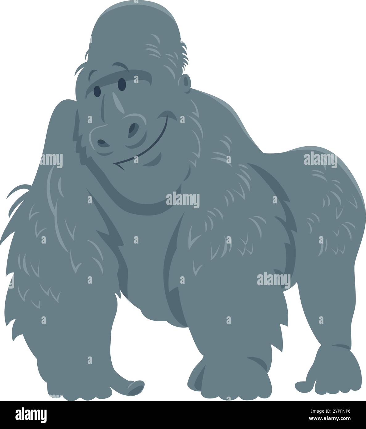 Cartoon illustration of funny gorilla ape wild animal character Stock ...