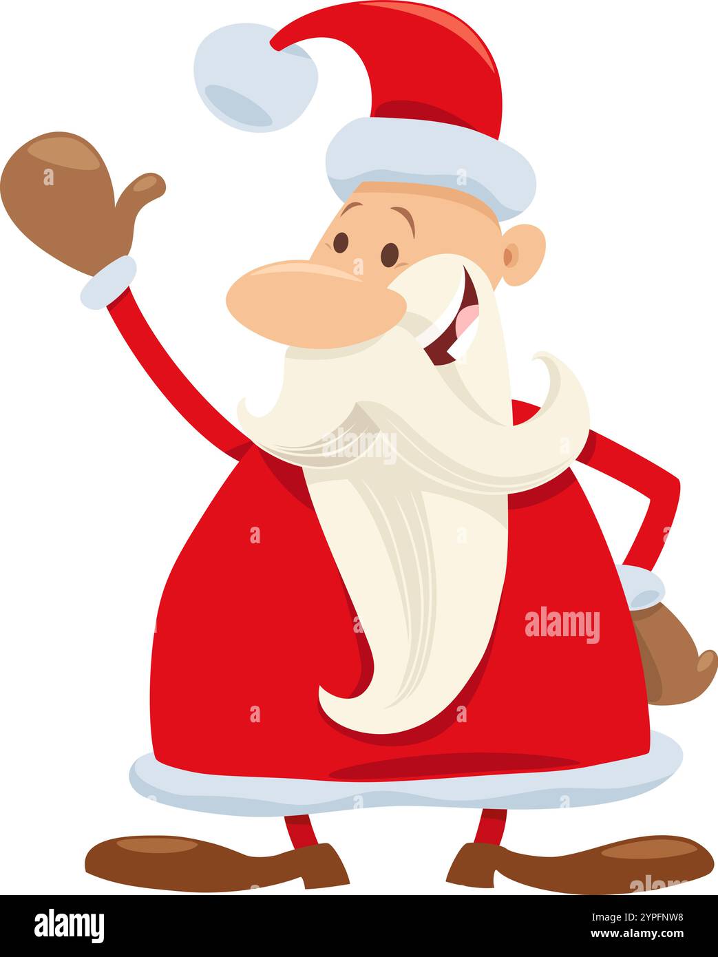 Cartoon funny santa claus waving Cut Out Stock Images & Pictures - Alamy