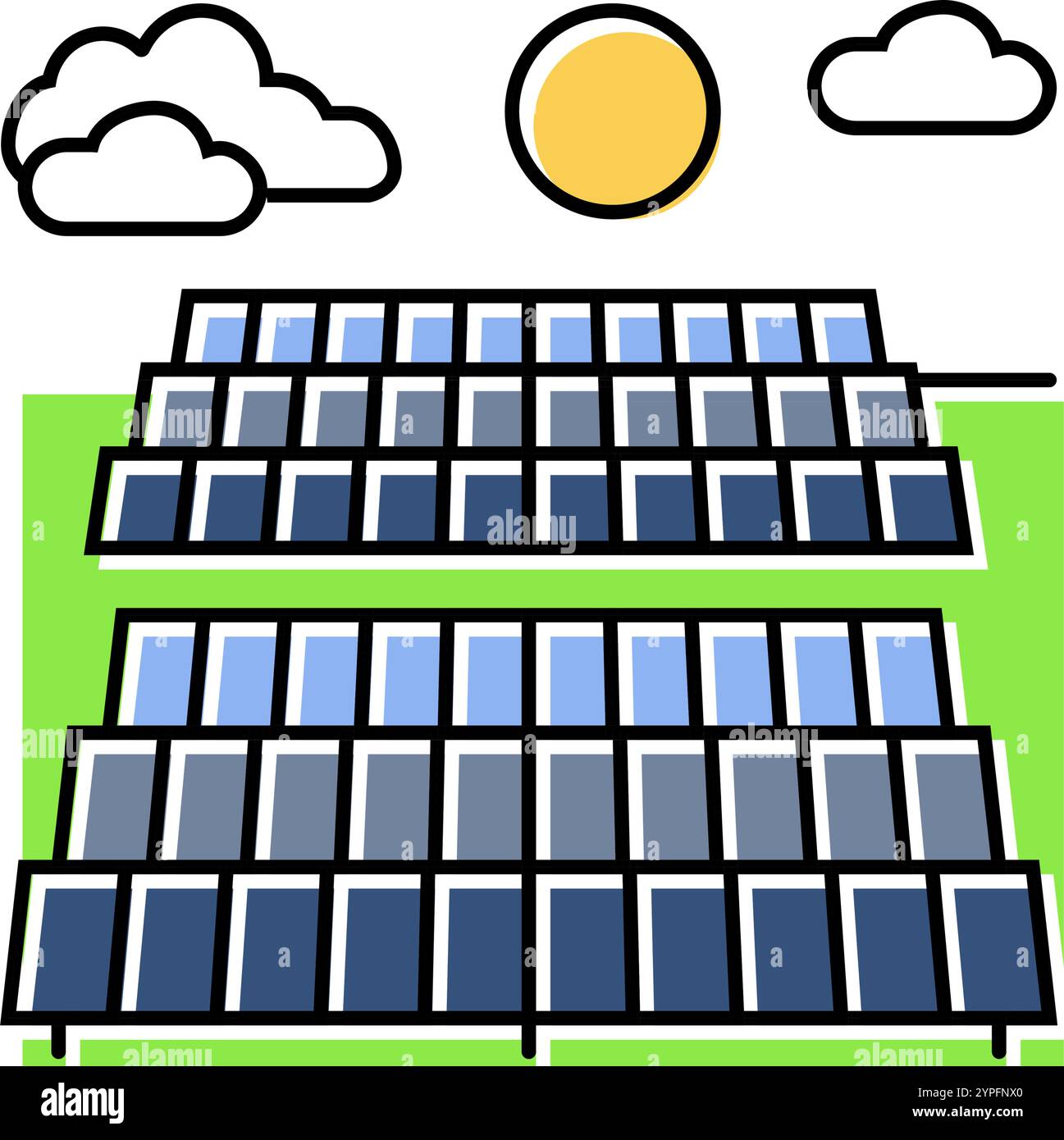 Modern farm with solar panels Cut Out Stock Images & Pictures - Alamy