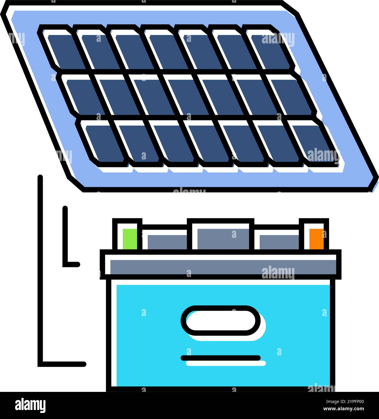 battery solar panel color icon vector illustration Stock Vector Image ...