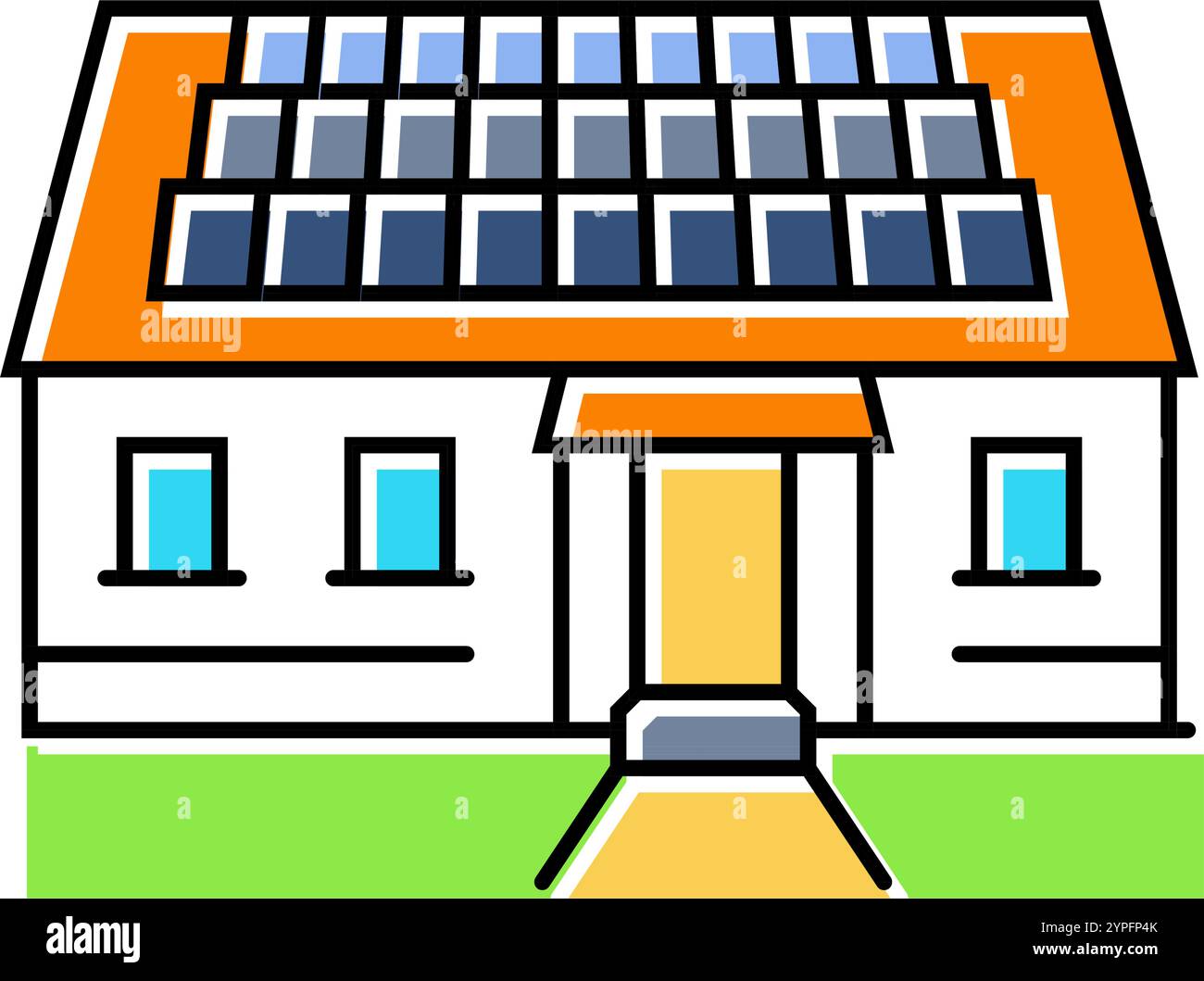 roof solar panel color icon vector illustration Stock Vector Image ...