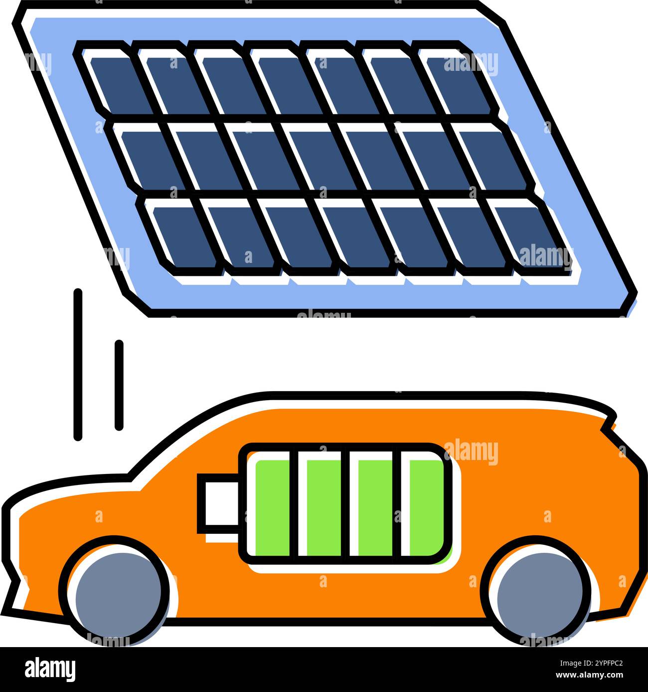 floating solar panel color icon vector illustration Stock Vector Image ...