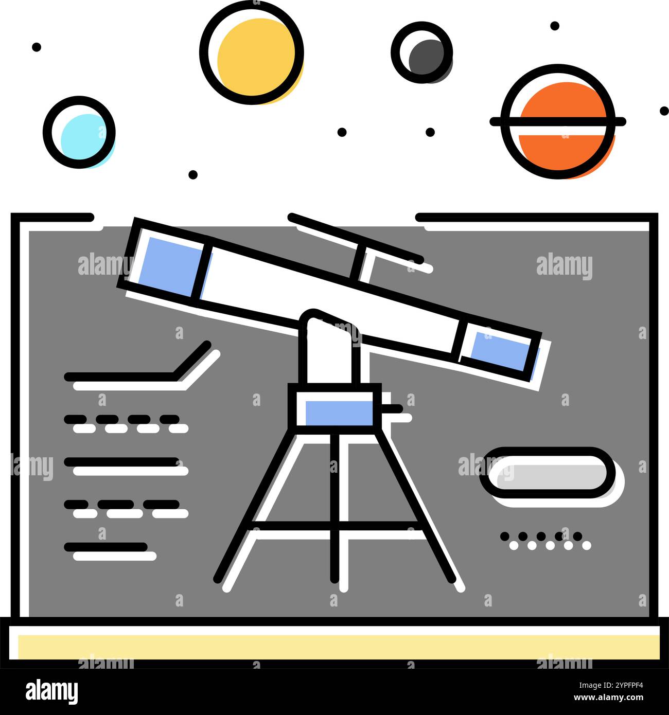 astrophysics space exploration color icon vector illustration Stock ...