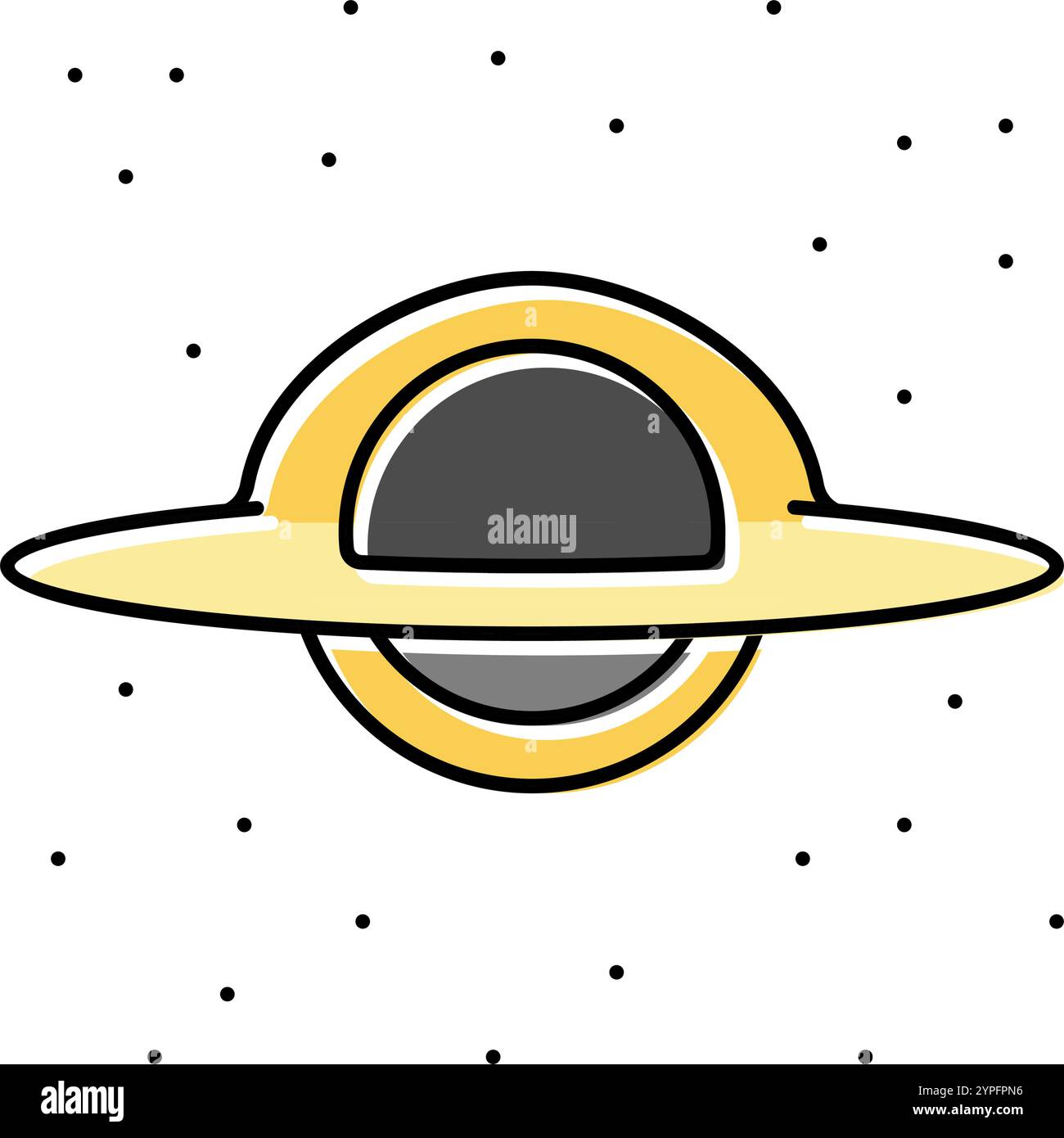 black hole space exploration color icon vector illustration Stock ...