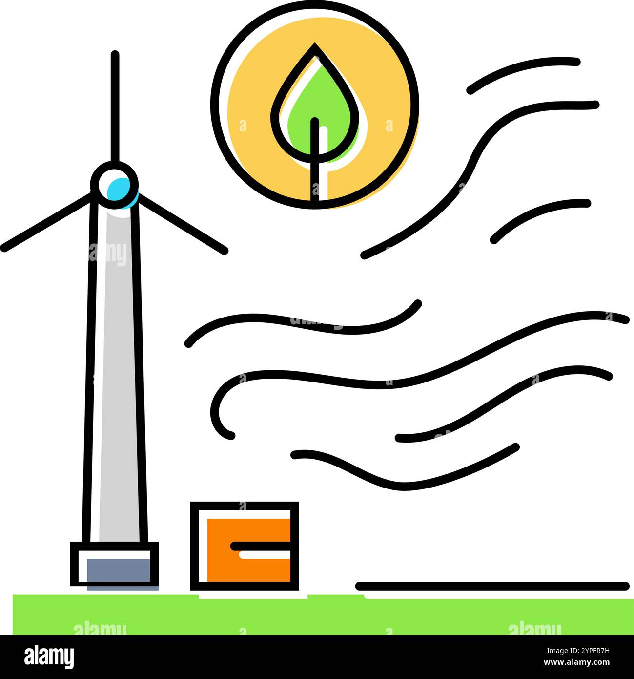 clean wind energy turbine color icon vector illustration Stock Vector ...