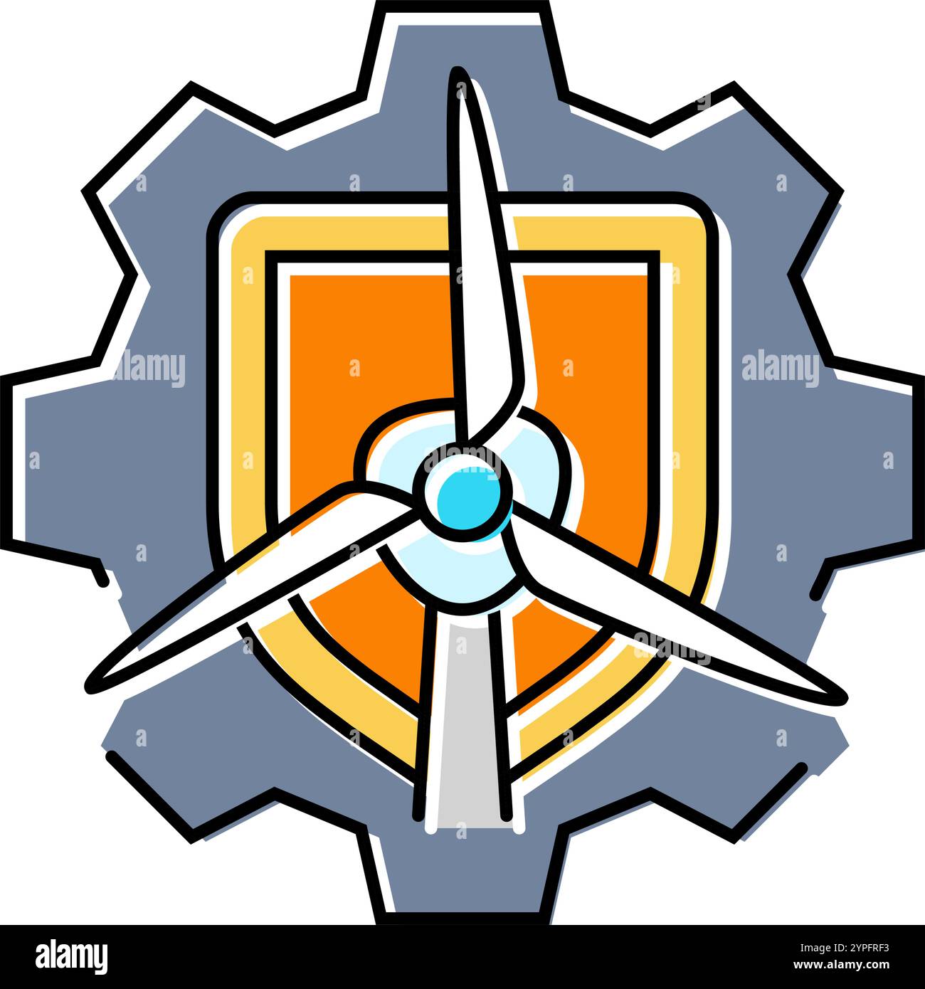 turbine safety wind color icon vector illustration Stock Vector Image ...