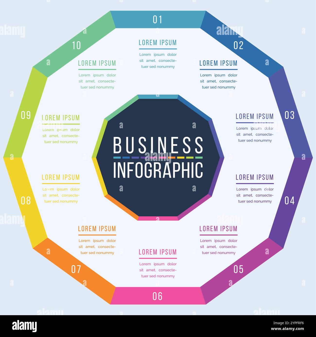 Business Infographic design 10 Options, objects, elements or steps ...