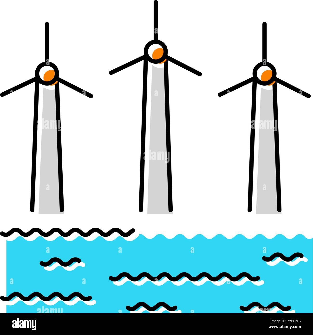 offshore wind turbine color icon vector illustration Stock Vector Image ...