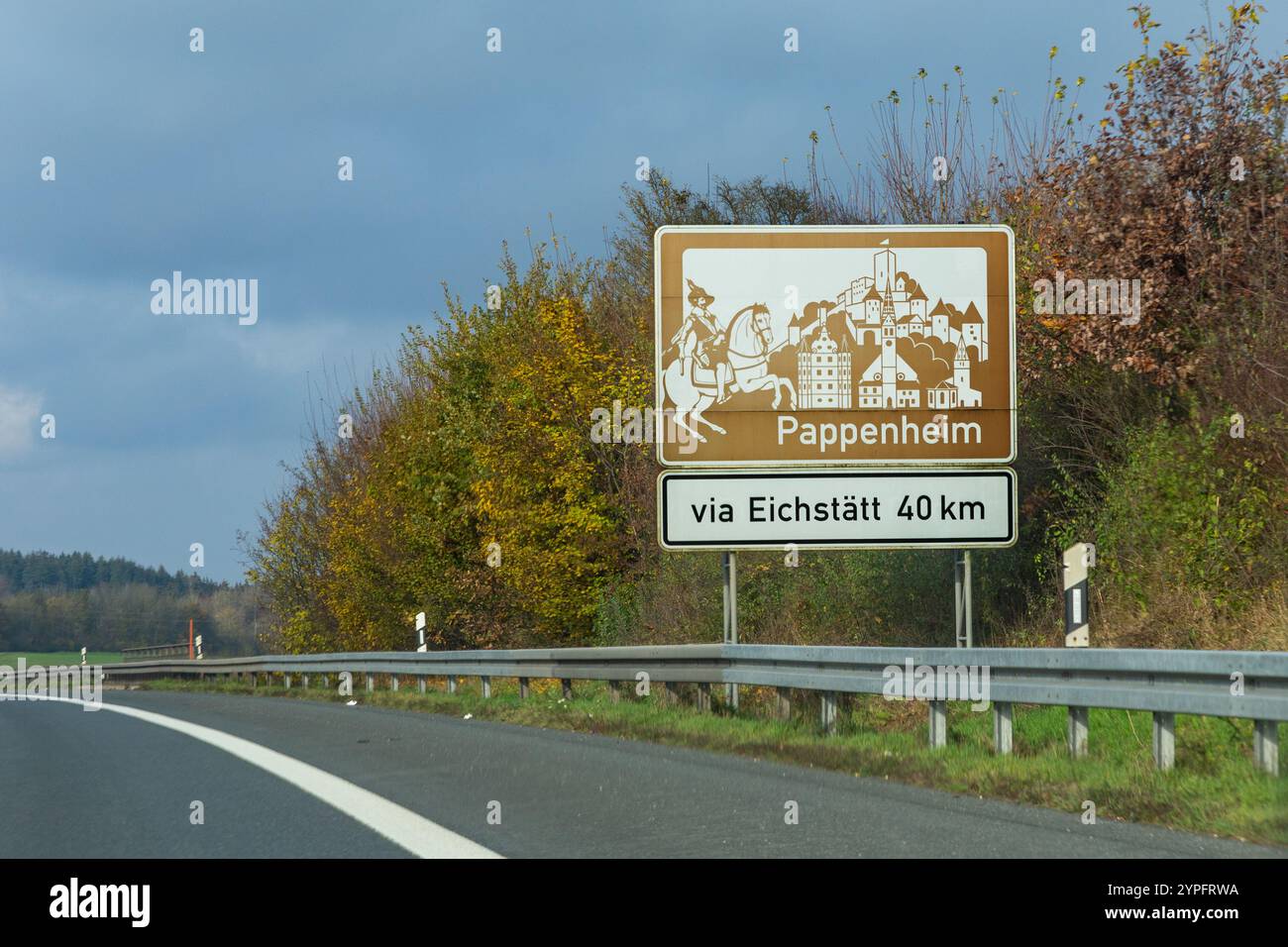 brown signage at the highway in Germany for information and advertising ...