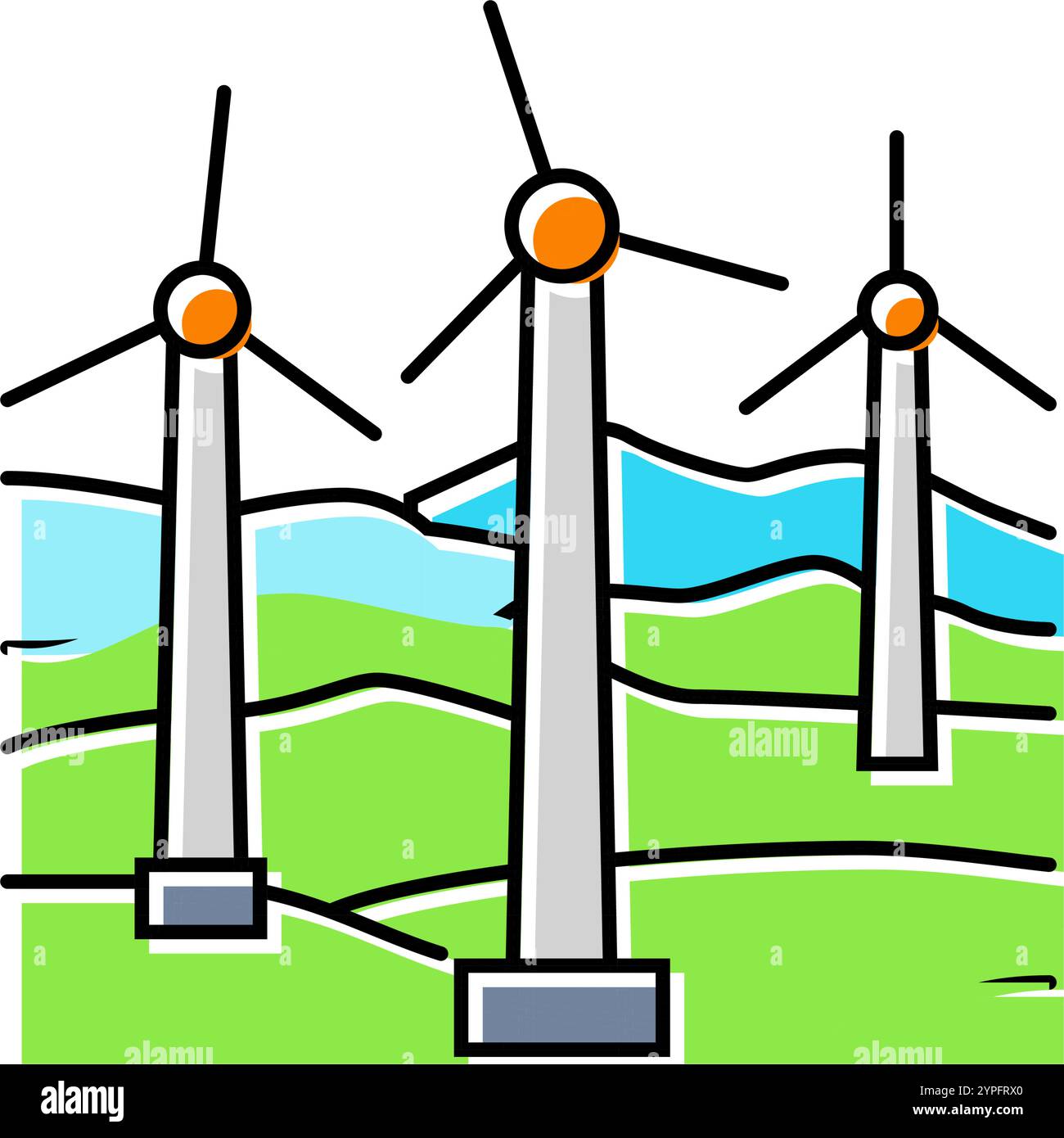 floating wind turbine color icon vector illustration Stock Vector Image ...