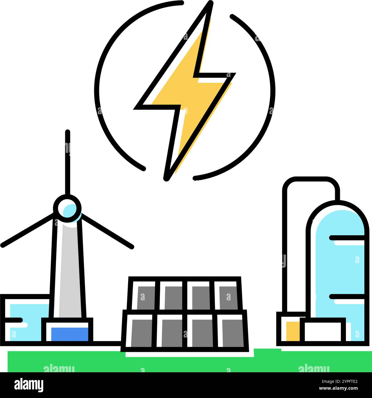 clean energy production carbon color icon vector illustration Stock ...