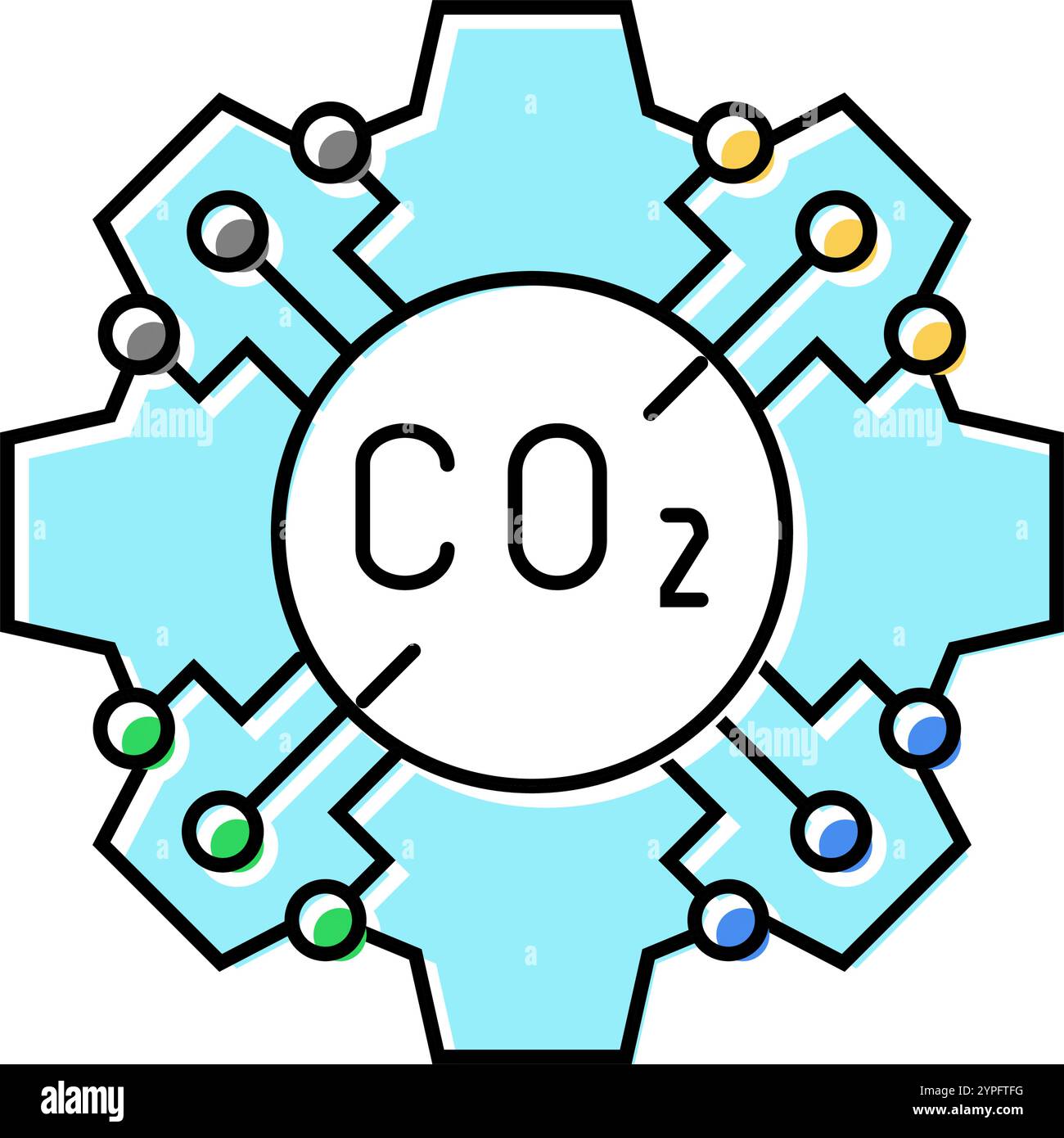 emission free technology carbon color icon vector illustration Stock ...