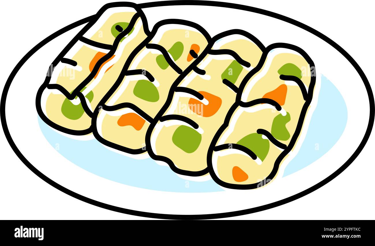 Chicken shrimp rolls Stock Vector Images - Alamy