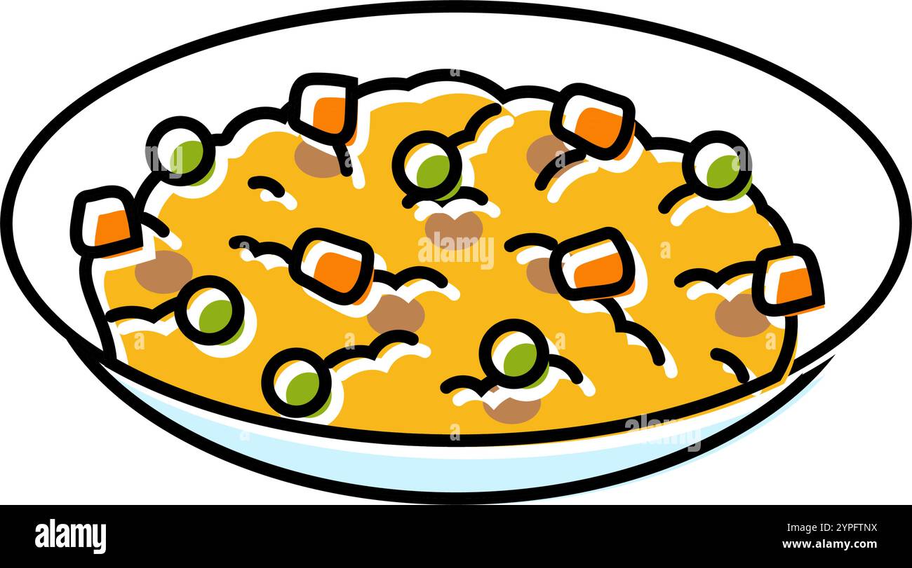 Chinese food plate chicken fried rice Stock Vector Images - Alamy