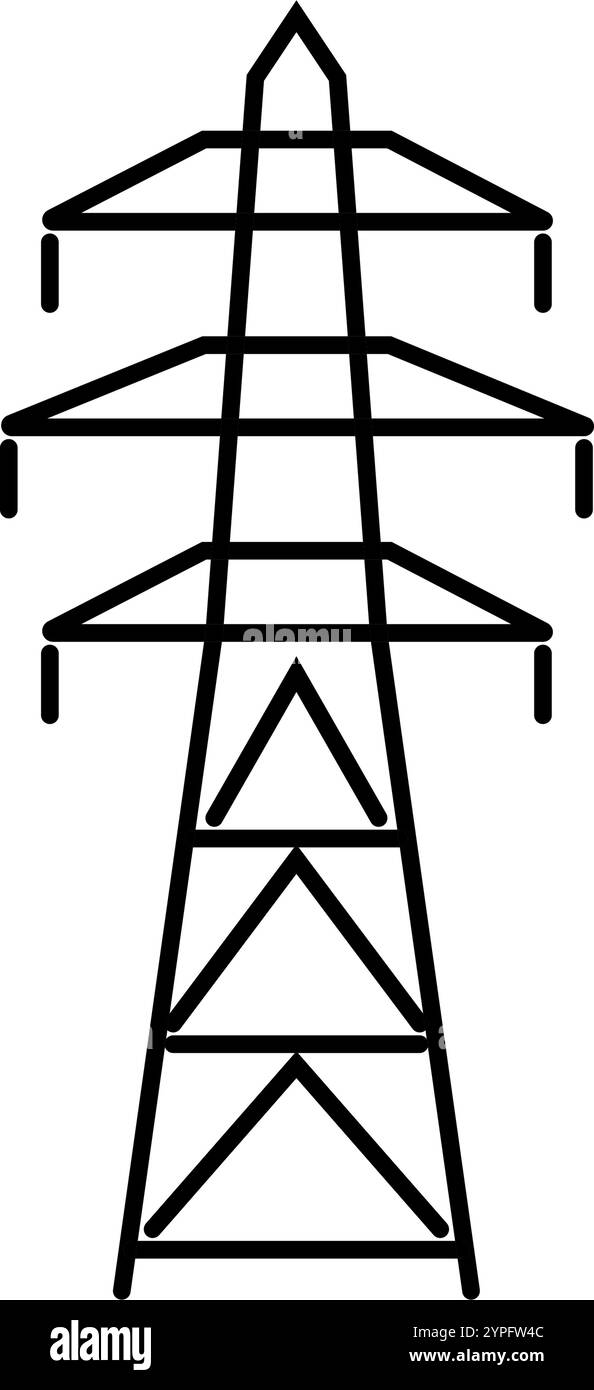 power lines electric grid color icon vector illustration Stock Vector ...