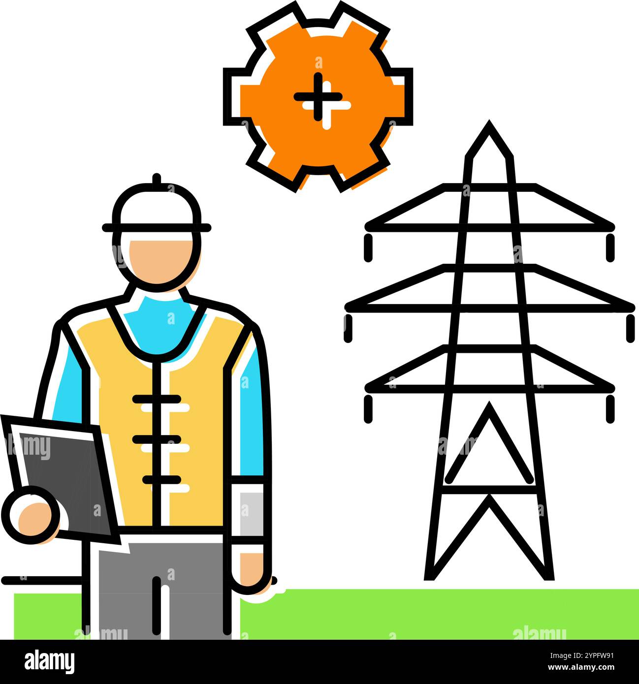 maintenance electric grid color icon vector illustration Stock Vector ...