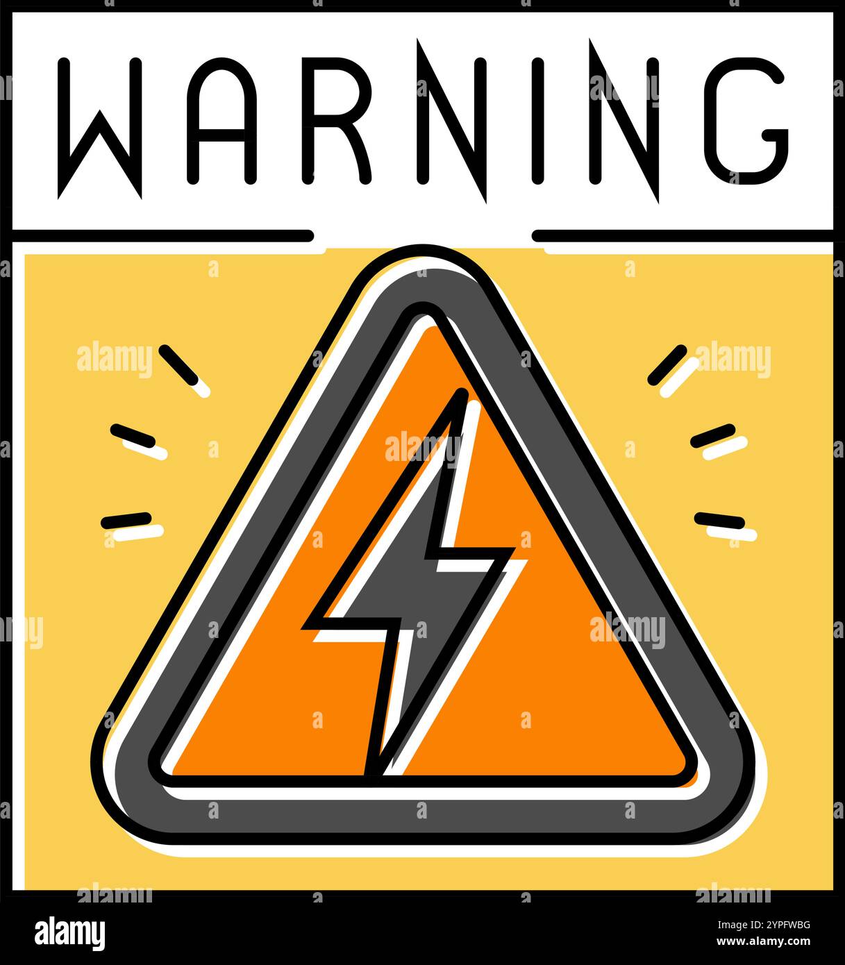high voltage warning electric grid color icon vector illustration Stock ...