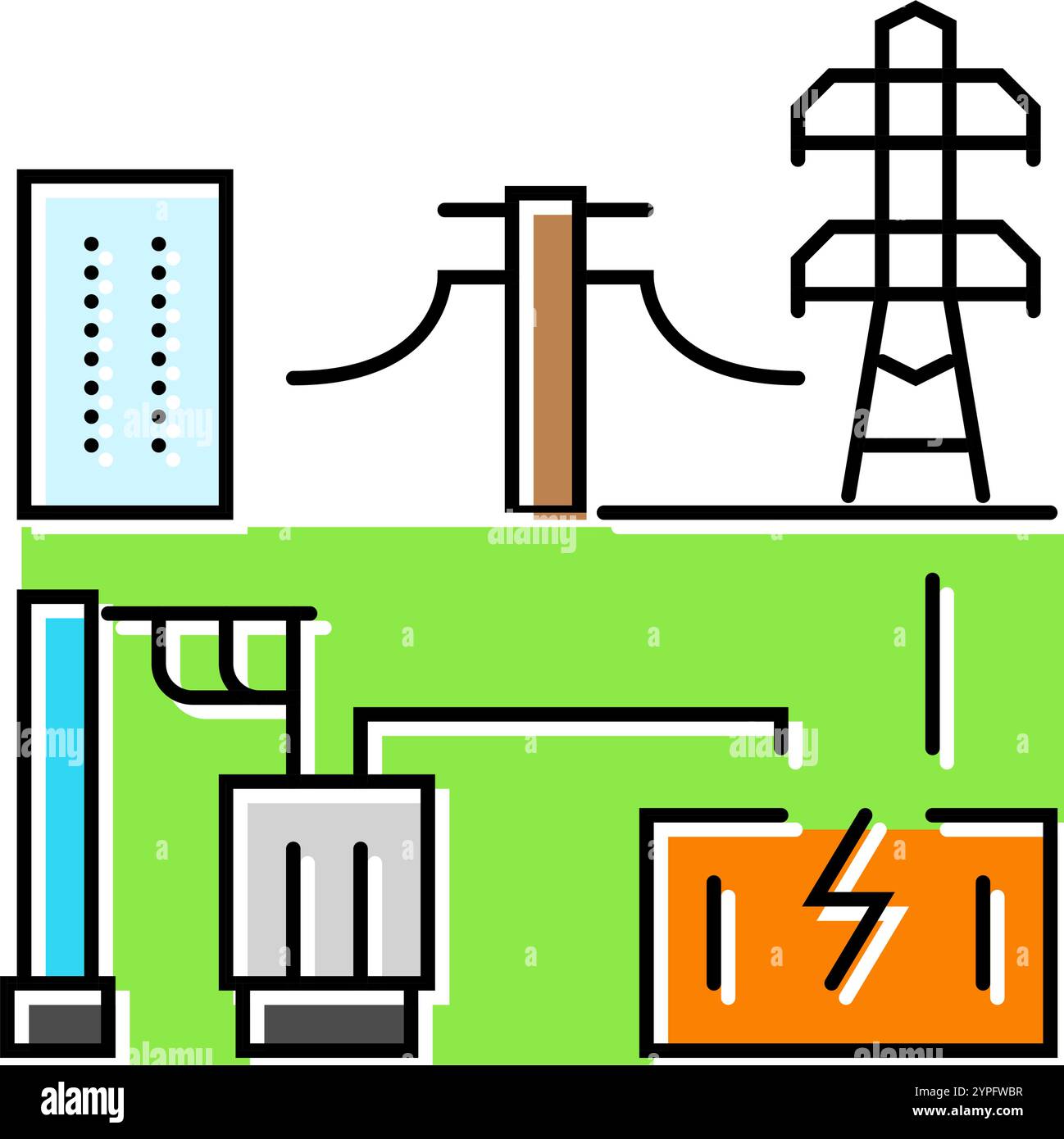 connectivity electric grid color icon vector illustration Stock Vector ...