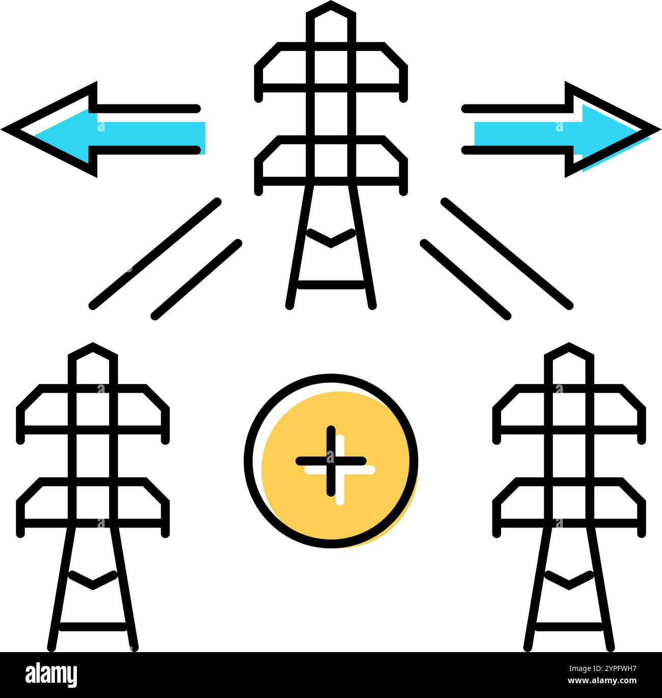 expansion electric grid color icon vector illustration Stock Vector ...