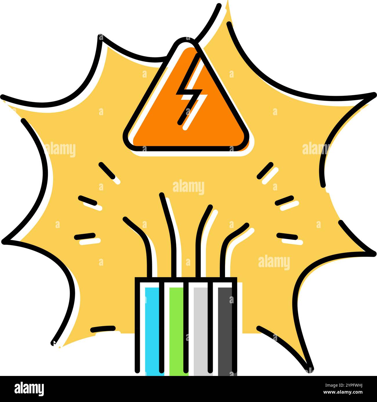 emergency response electric grid color icon vector illustration Stock ...